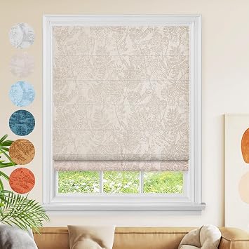 Amazon.com: Cordless Window Roman Shades, Blackout Roman Shades Blinds ...