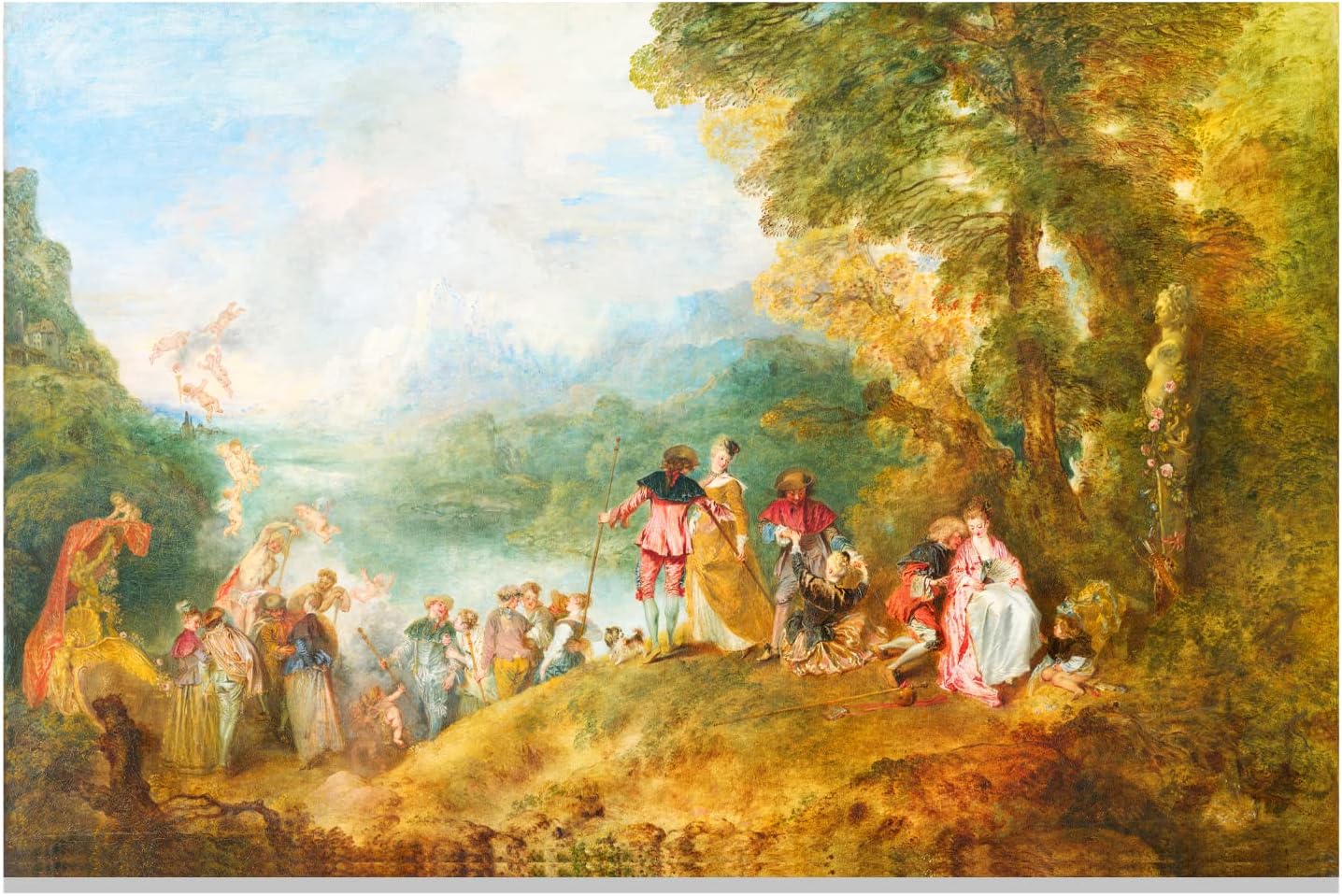 Amazon.com: ZZPT Jean Antoine Watteau Poster - The Embarkation for ...