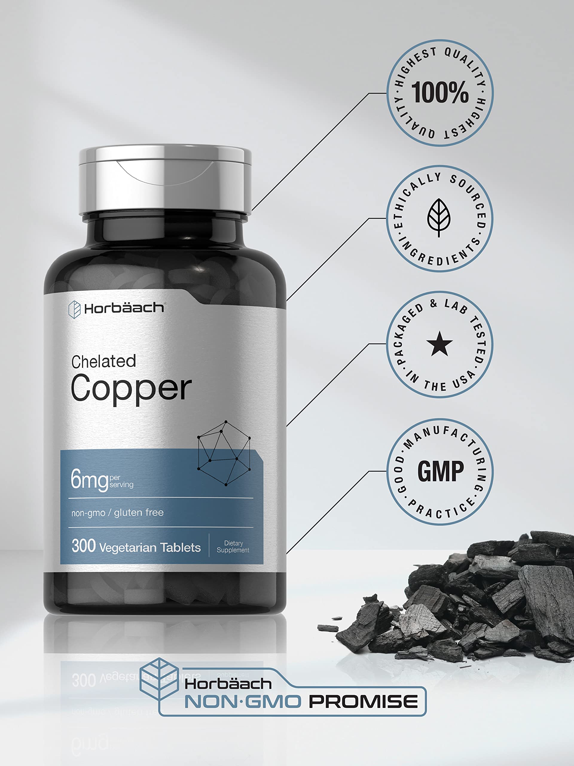 Snapklik.com : Horbaach Chelated Copper Supplement 6mg 300 Tablets ...
