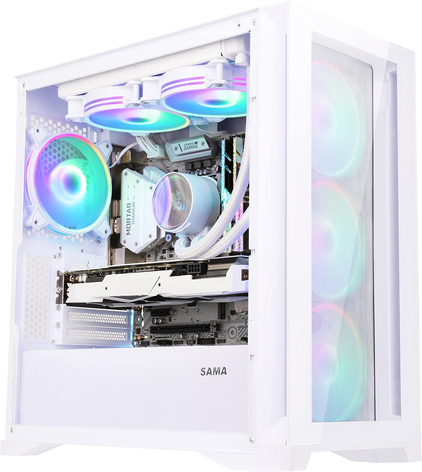 Amazon.com: SAMA MATX/ITX Computer Case Tempered Glass Panel with 4 x ...