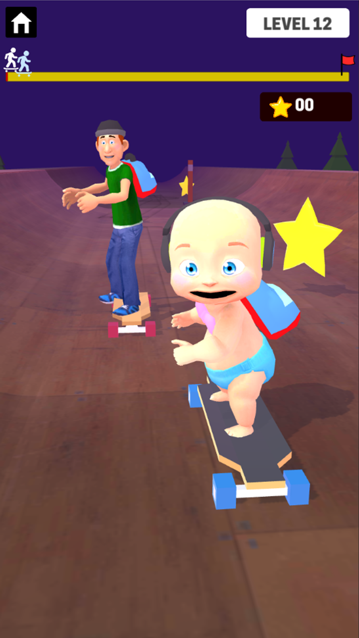 Baby and Daddy Runs Skater Board Crasher 3D - App on Amazon Appstore