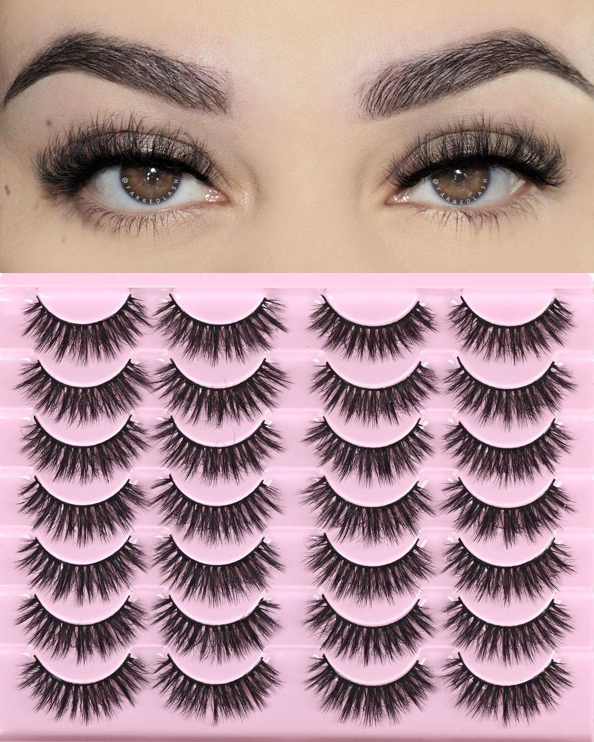 Amazon.com: FARRED Lashes Natural Look Short Cat Eye Natural Lashes ...