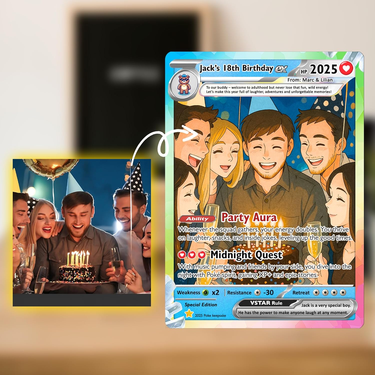 Amazon.com: NESTURA Custom Poke Card Birthday | Unique Poke Birthday ...