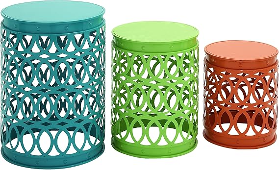Amazon.com: Deco 79 Metal Side End Accent Table Indoor Outdoor Nesting ...