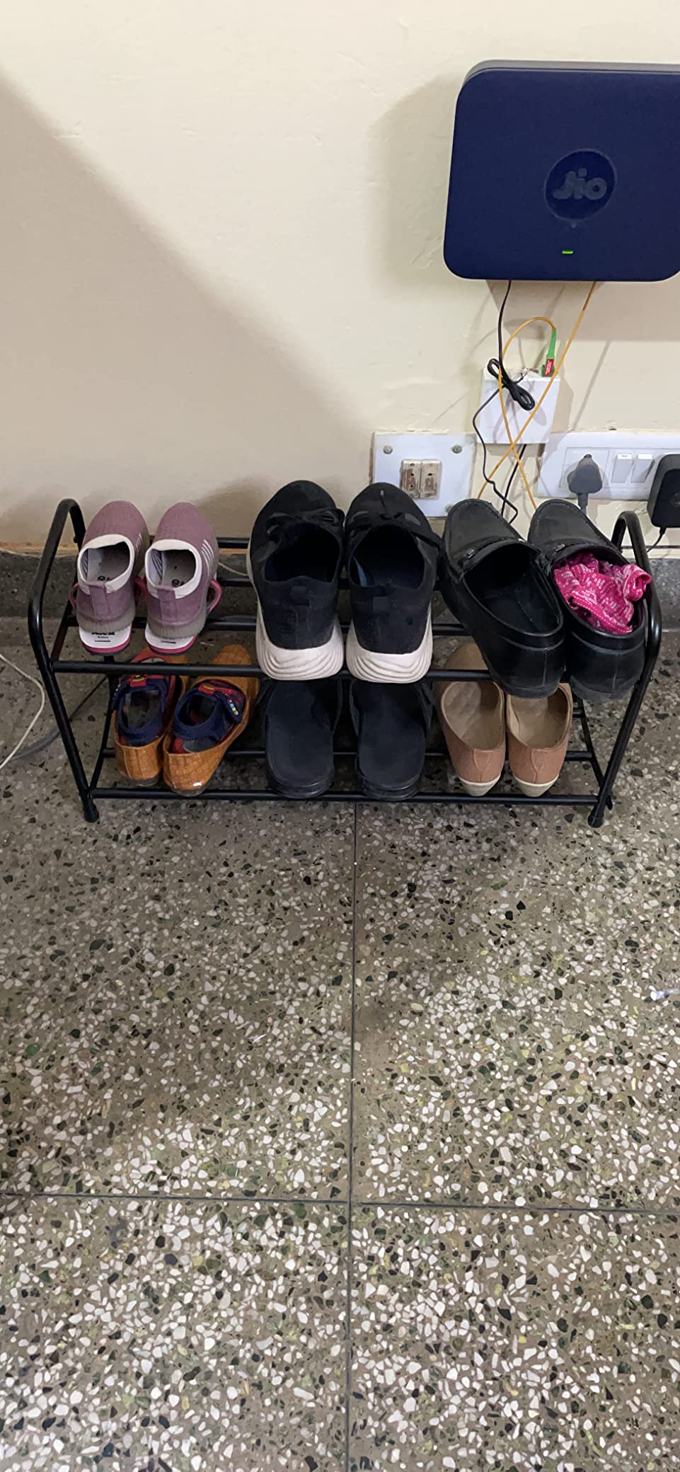 kiosk HR 2-Tier Shoe Rack, 100% METAL Shoe Storage Organizer, Stackable ...