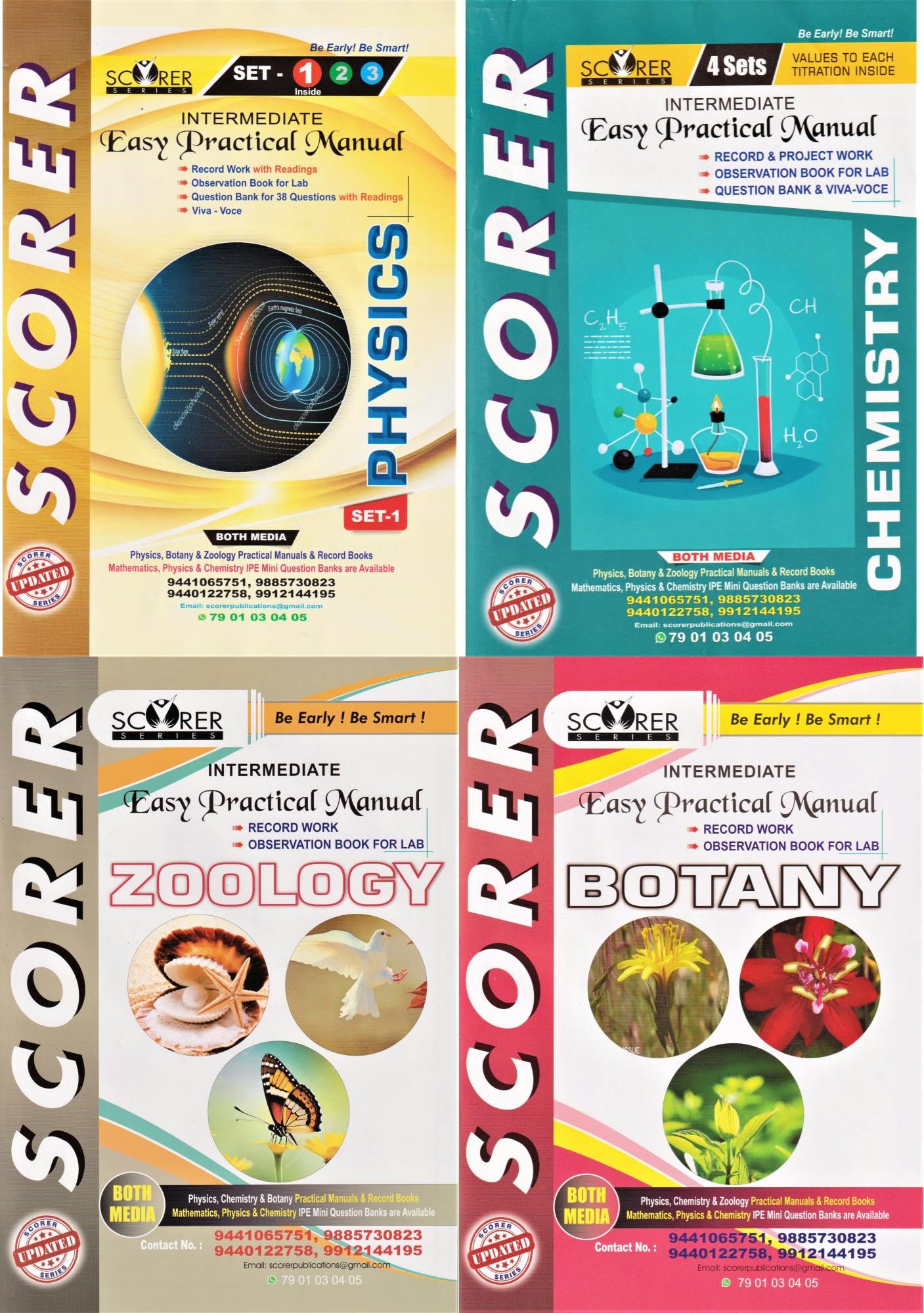 Buy SCORER Intermediate Easy Practical Manual (Botany, Zoology, Chemistry & Physics SET-1) 2024 ...