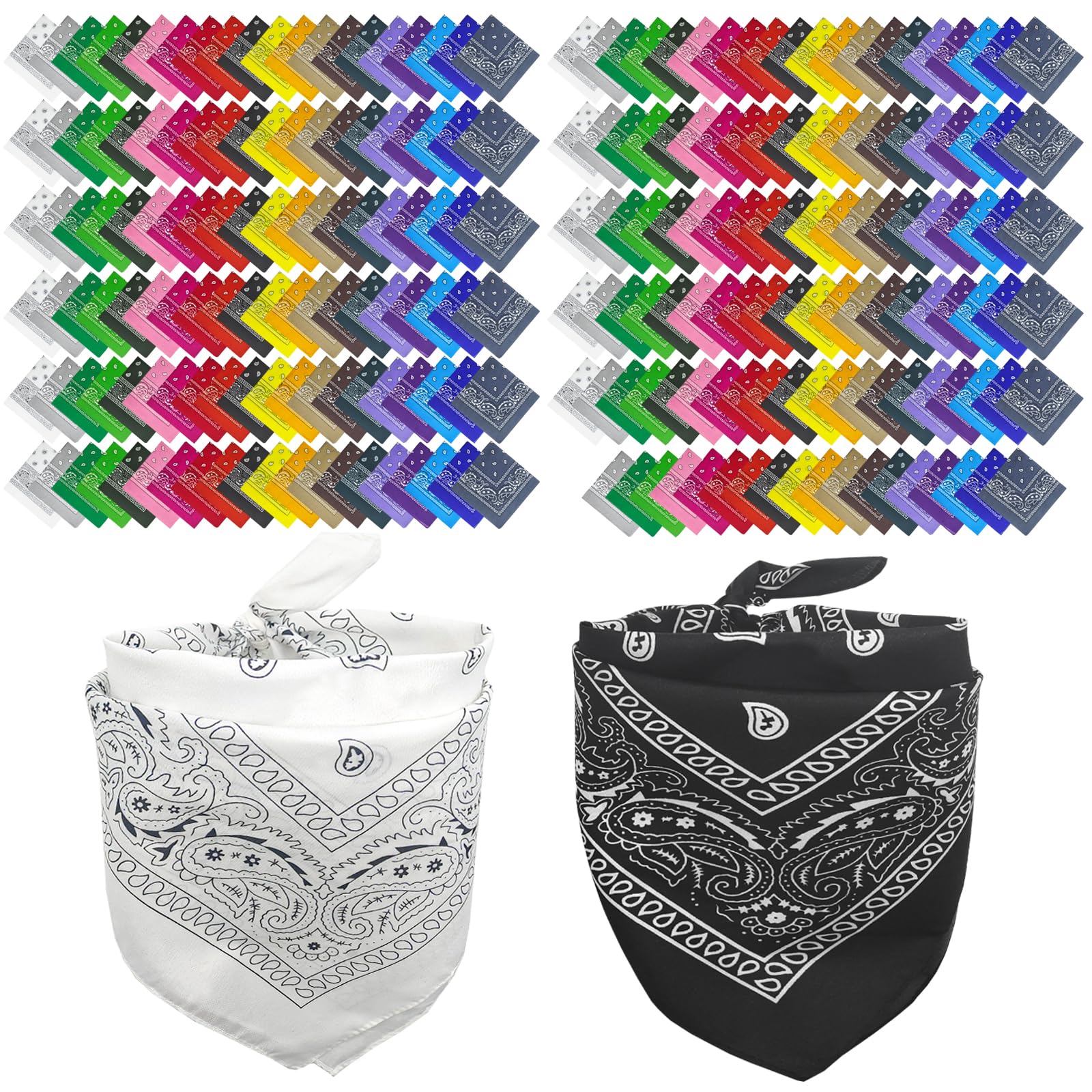 Amazon.com: WHEATHUSK 240 Pcs Bandanas For Men Women Colored Paisley ...