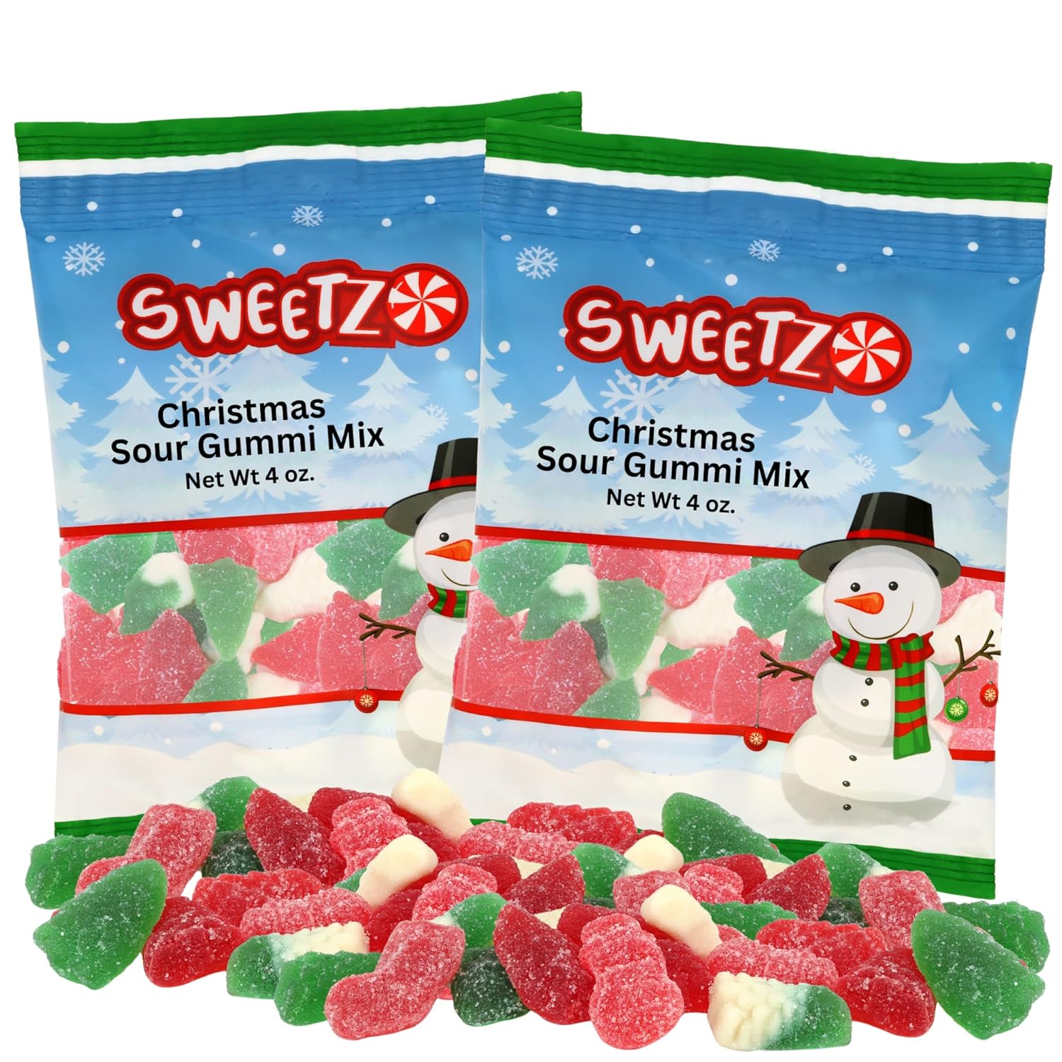 Amazon.com : Sweetzo - Christmas Themed Gummy Candy, Assorted Fruit ...