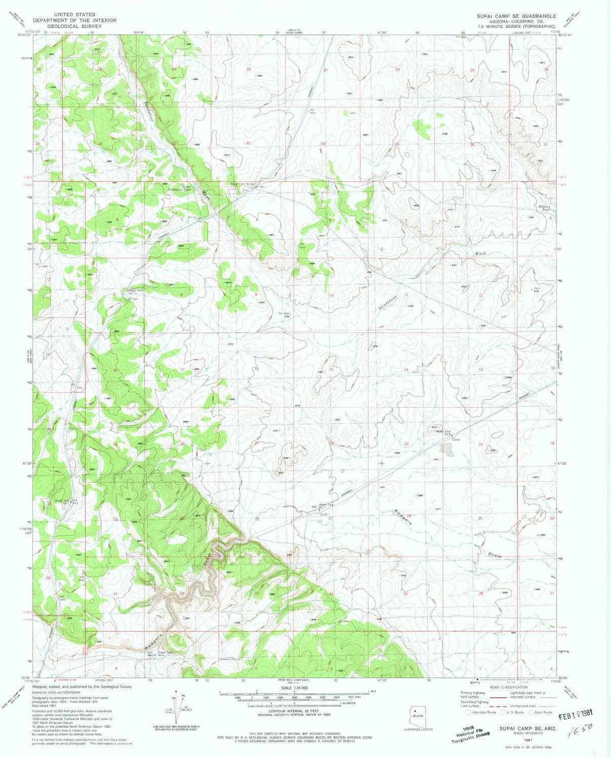Amazon.com : YellowMaps Supai Camp SE AZ topo map, 1:24000 Scale, 7.5 X ...