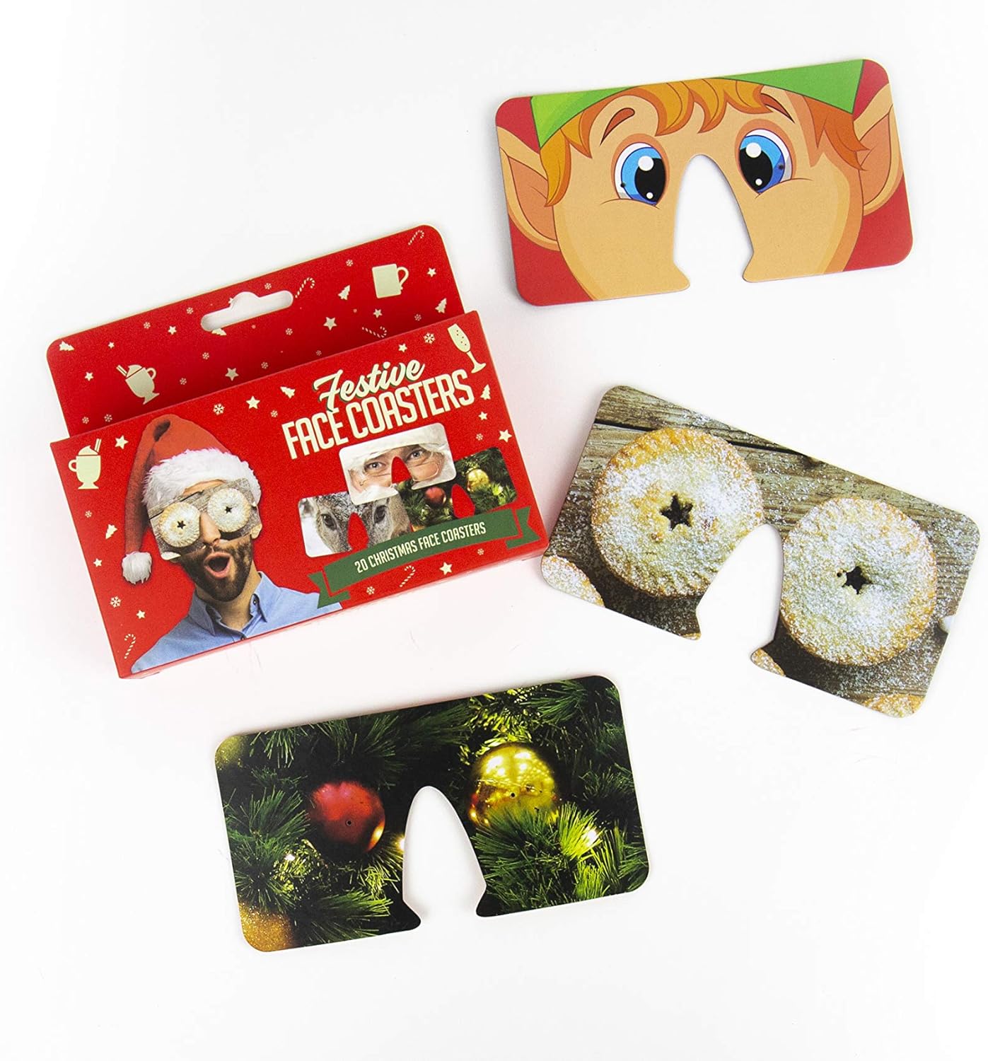 Amazon.com: Festive Face Coasters 20-Pack : Home & Kitchen