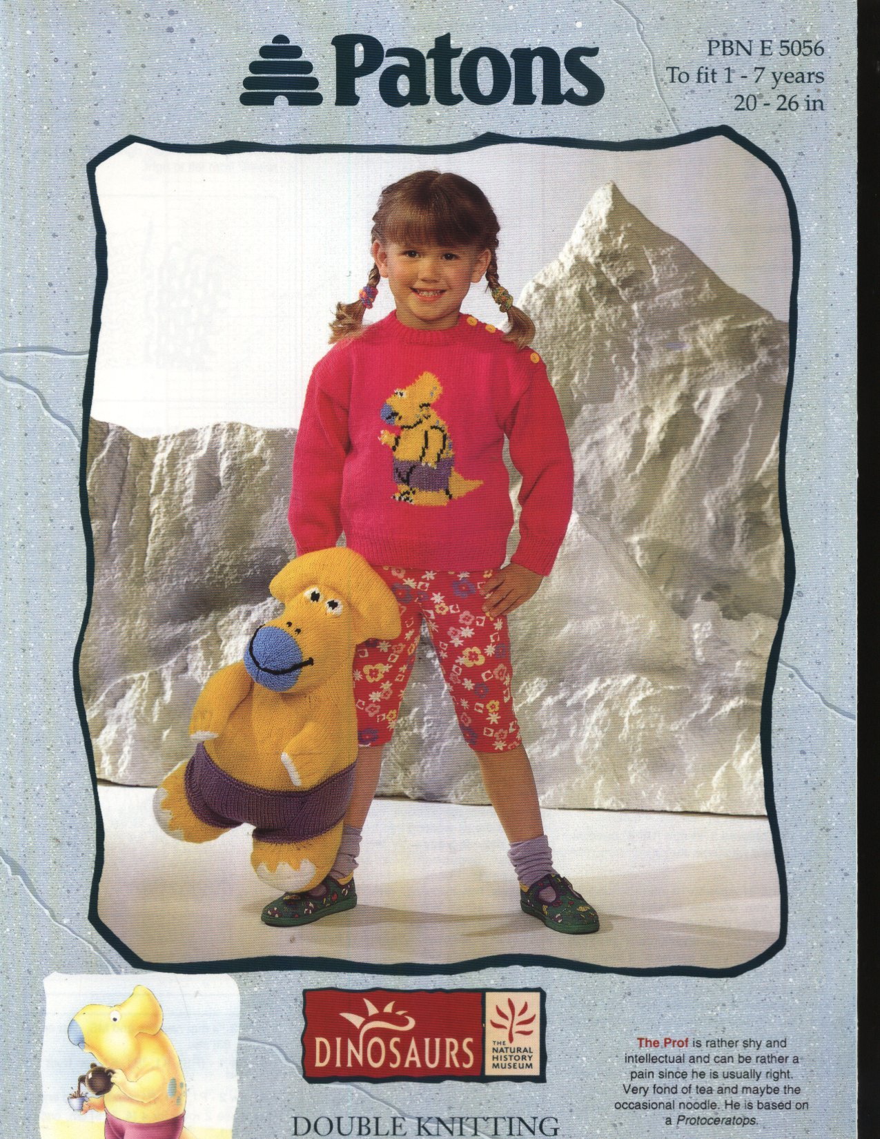 Patons 5056 DINOSAURS knitting pattern : THE PROF TOY and CHILD'S ...