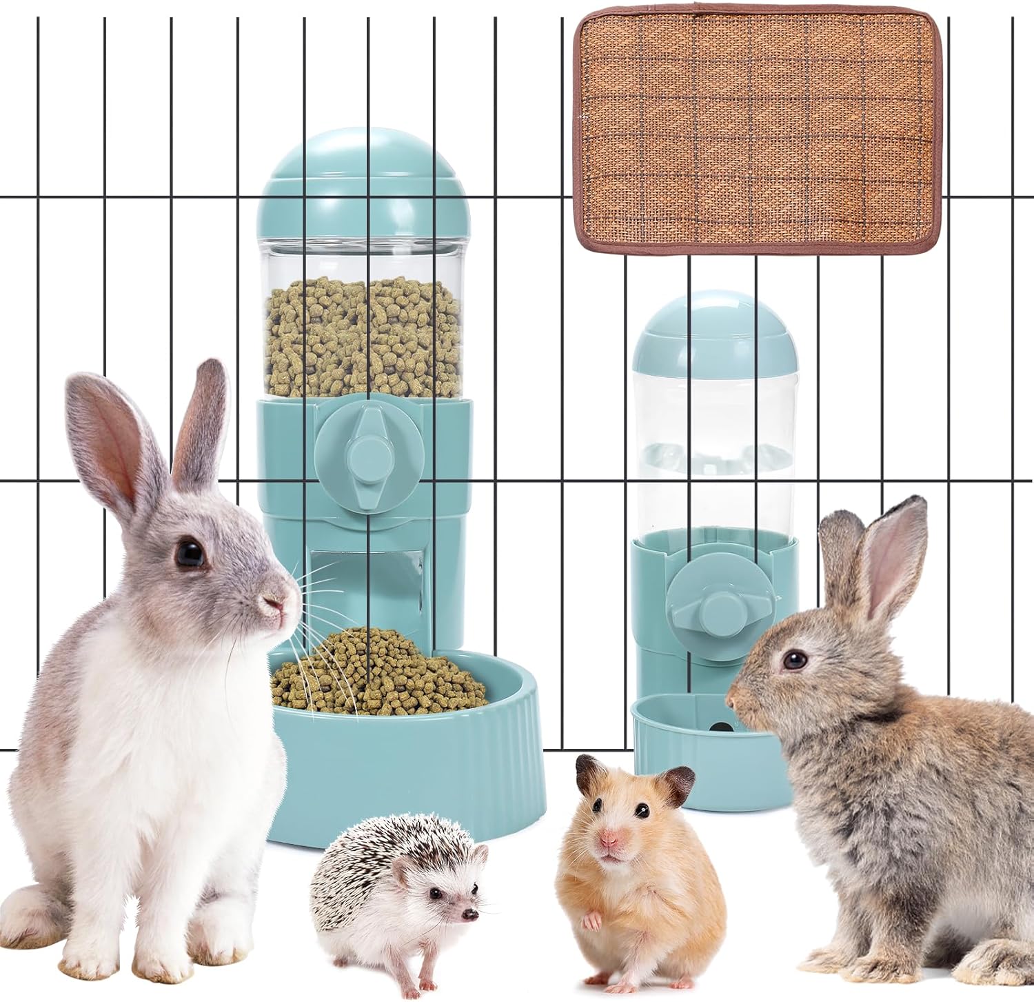 Pet Supplies : Bunny Automatic Food Feeder& Water Dispenser & Pet ...