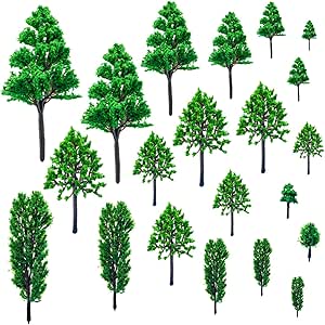 Amazon.com: ACKLLR 21 Pieces Mixed Model Trees,1.18-5.51 inch Model ...