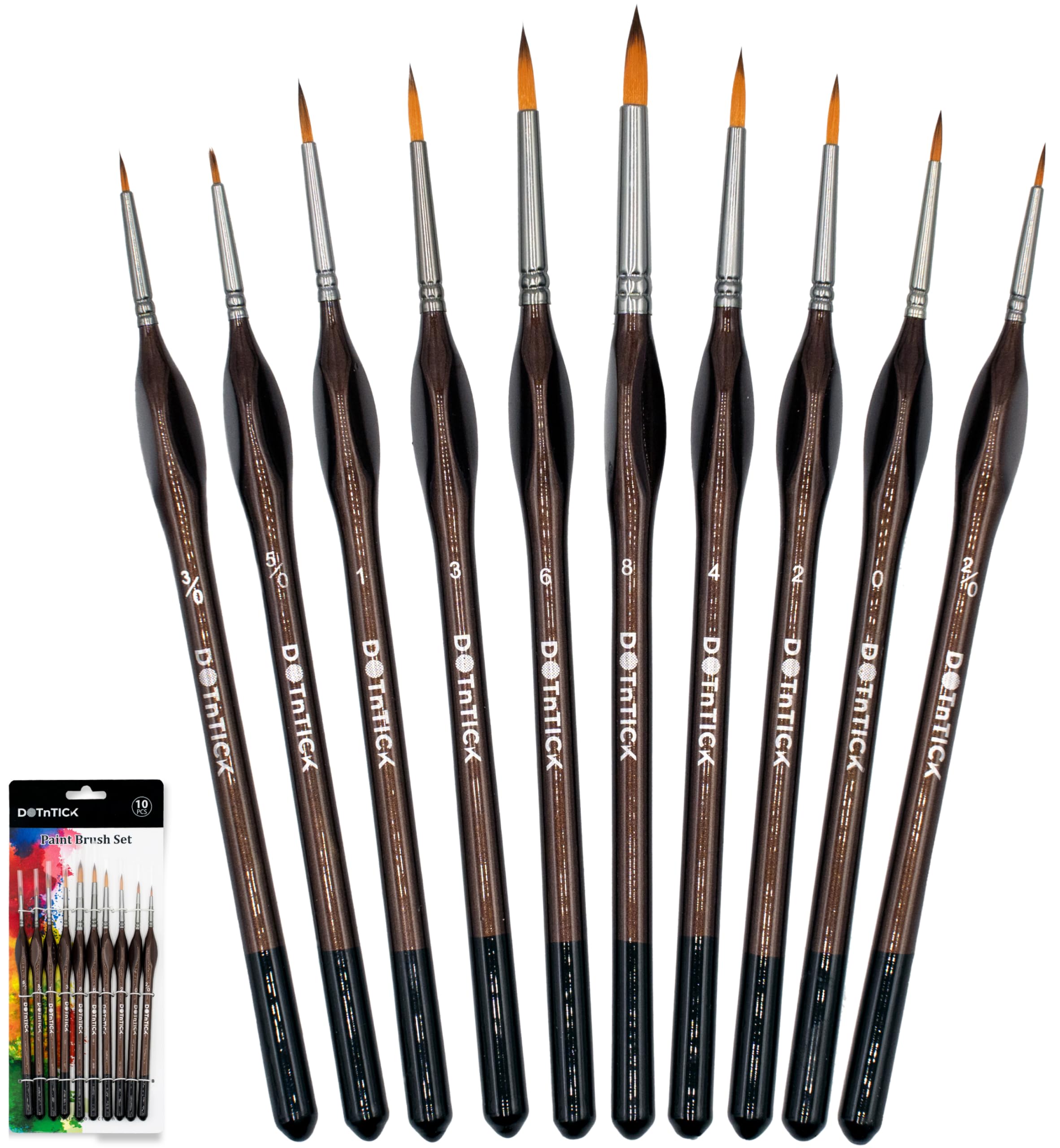 10-Piece Paint Brush Set with Comfortable Triangular Handles – includes ...