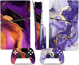 Amazon.com: Skin Sticker for PS5 Slim Disc Console and Wireless ...