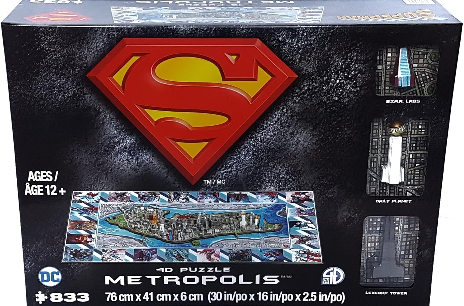 Superman 4D Jigsaw Puzzle | Metropolis | DC Multiverse | 833 Pieces ...
