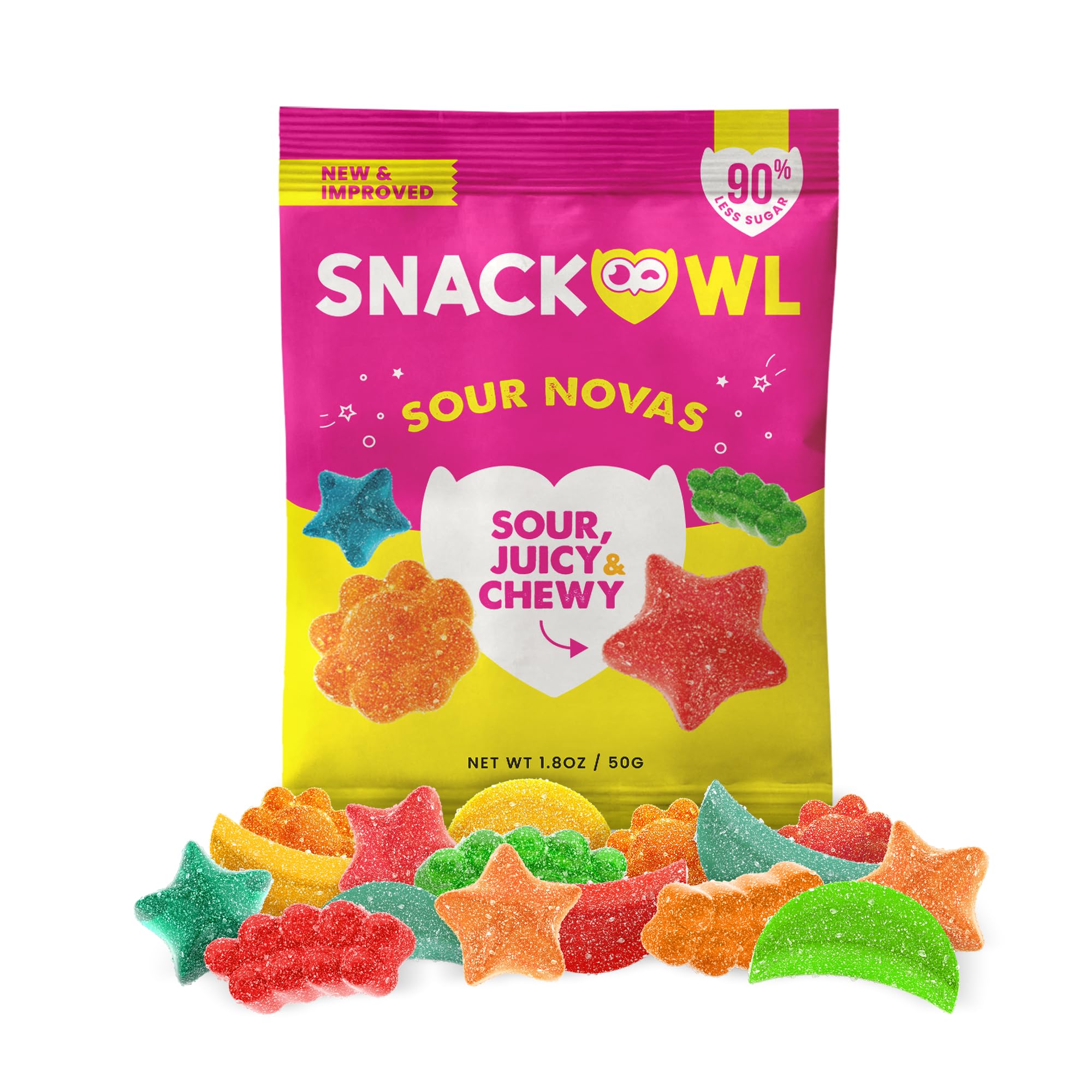 Snapklik.com : Snack Owl Vegan Sour Gummy Candy Gluten Free, Low ...