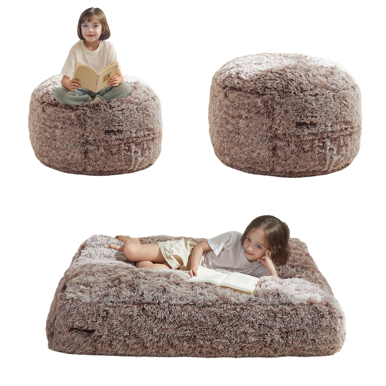 Snapklik.com : Bean Bag Chair Bed For Kids, Plush Convertible Bean Bag ...
