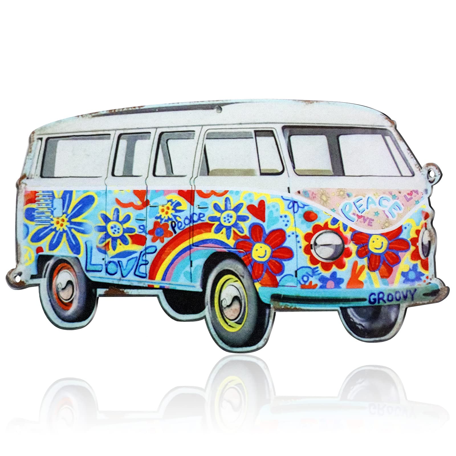 Buy 60's Theme Party Metal Bus Groovy Love and Peace Hippy Bus 60s ...