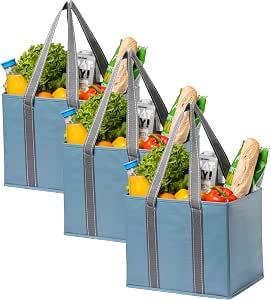 Amazon.com - VENO 3 Pack Reusable Grocery Bags, Shopping Bags for ...