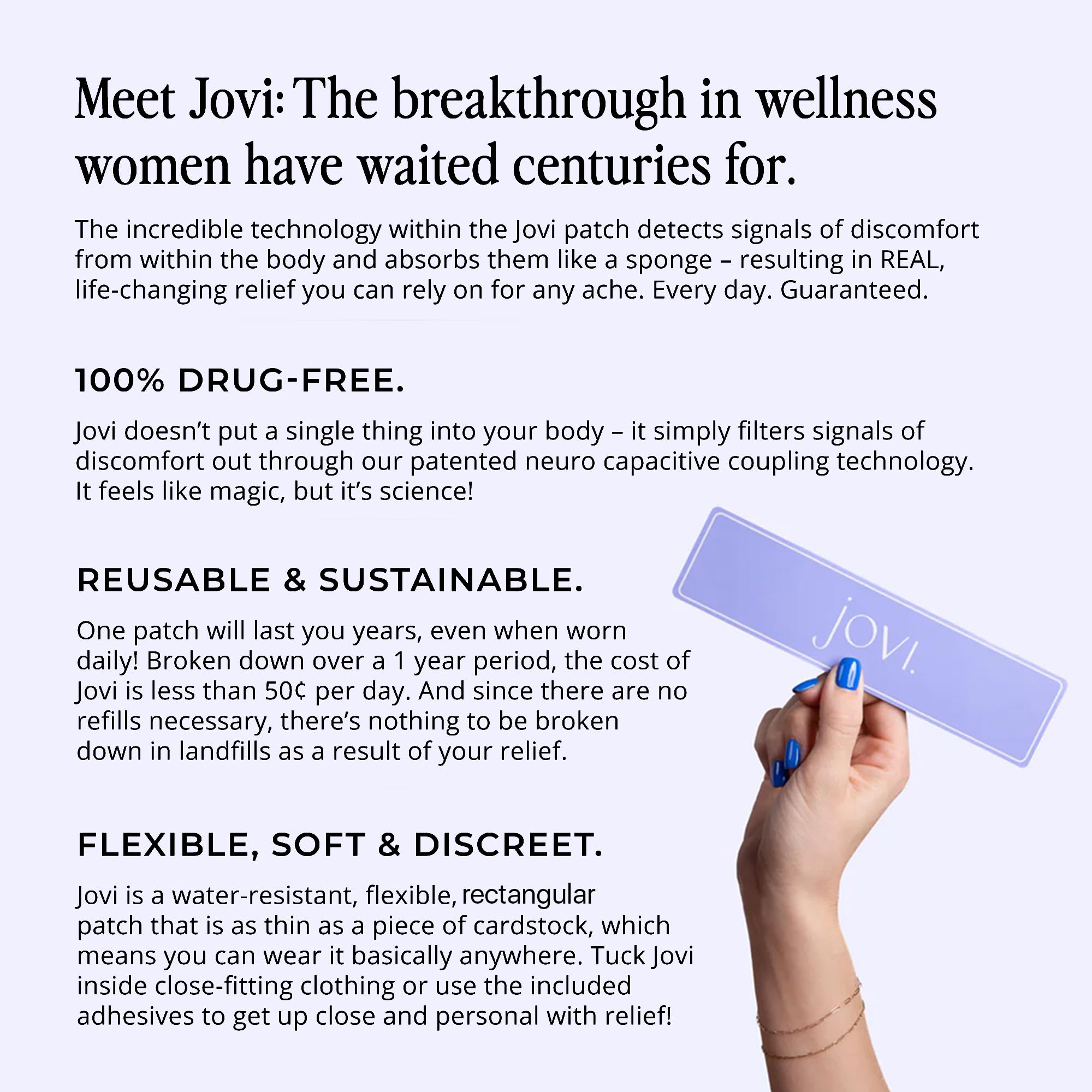 Jovi Band Wellness Patch for Women - Natural Relief for Menstrual ...