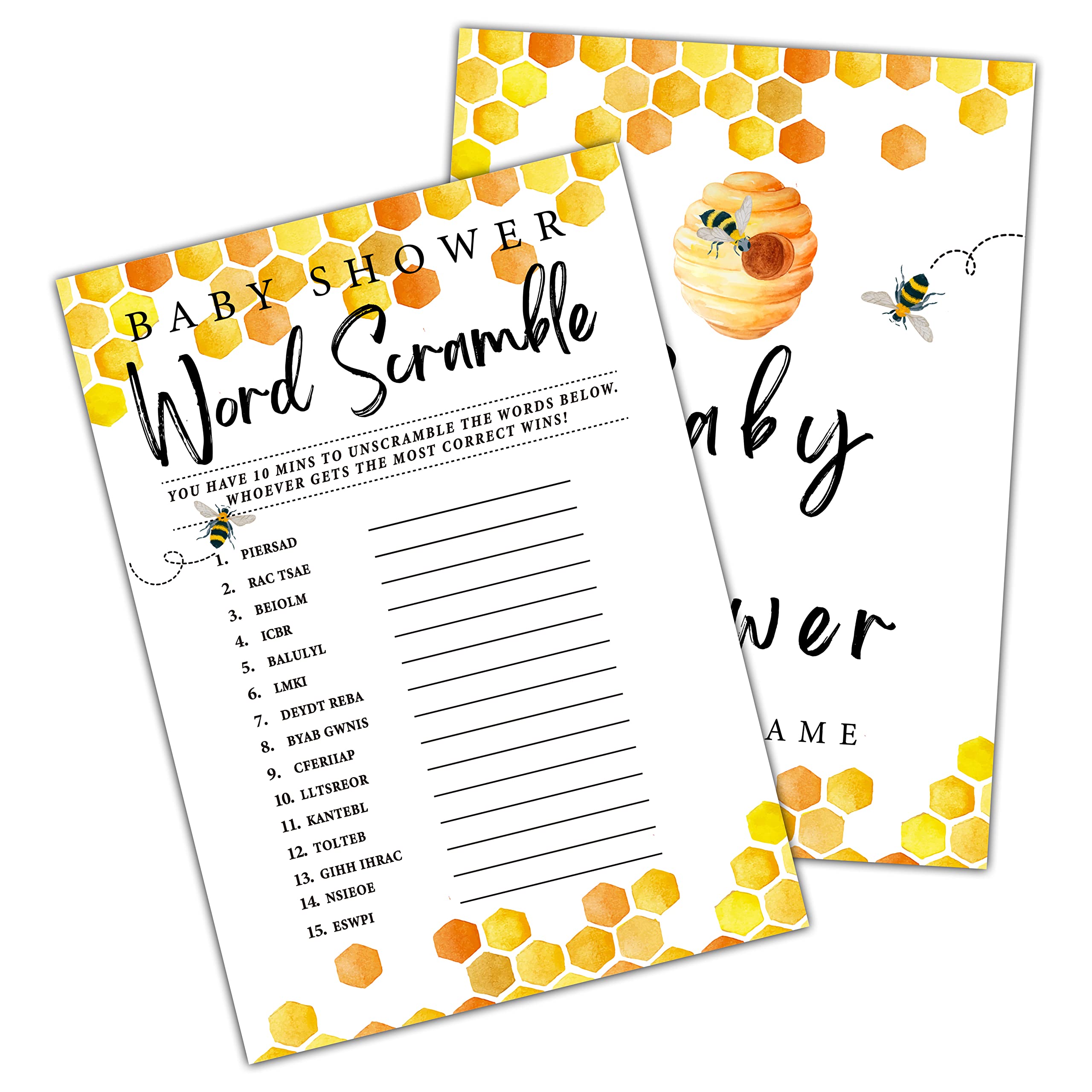 Babbee Baby Shower Word Scramble 12 Personalized Unscramble The Word
