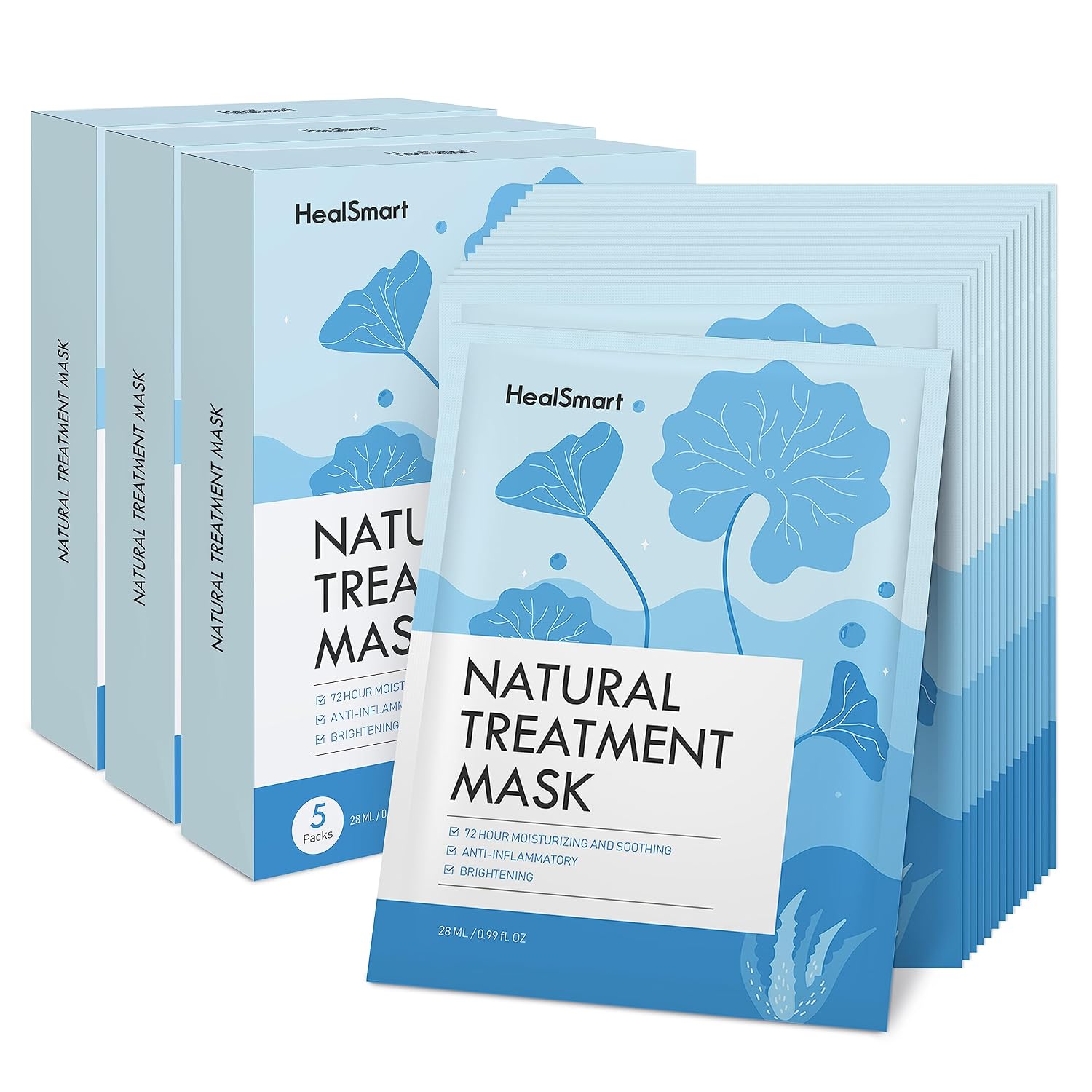 Amazon.com : HealSmart 15 Pack Facial Mask 72 Hour Moisturizing and ...