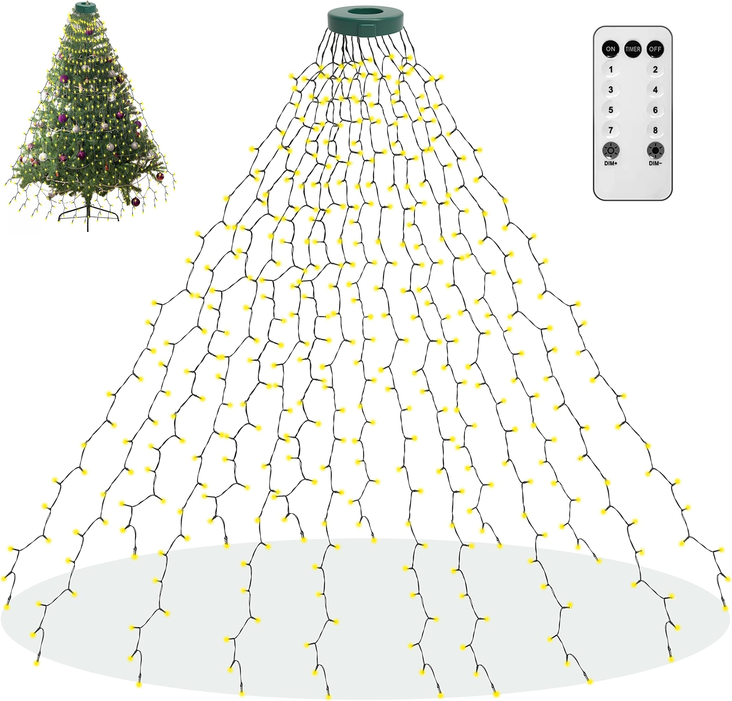 aneeway Christmas Tree Lights Fairy Lights 6.6FT x 16Line 400LEDs ...