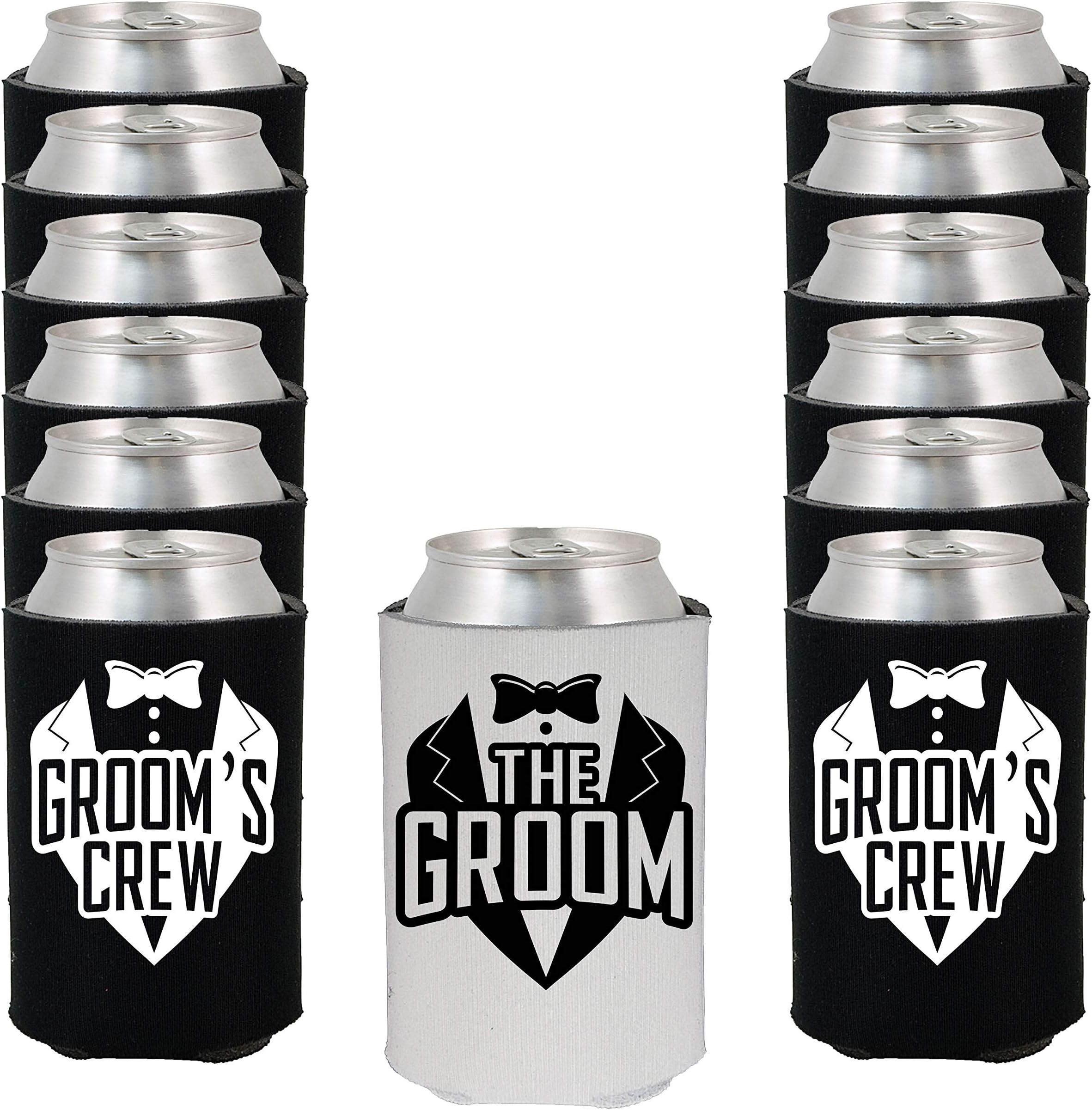 Amazon.com: LADY & HOME Set of 7 Groom and Groomsmen Can Coolers ...