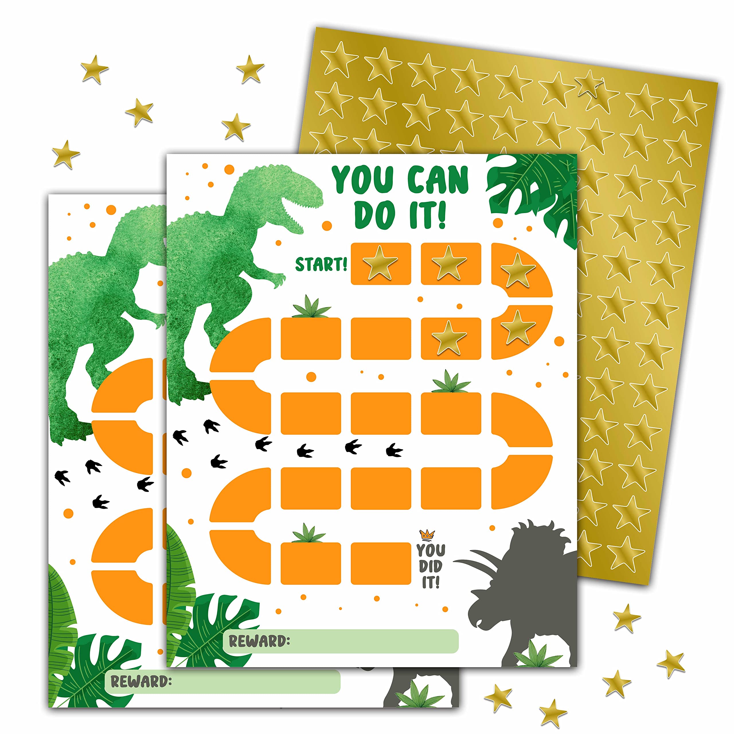 Dinosaur Reward Chart For Kids Tropical Positive Behavior Chart Potty ...