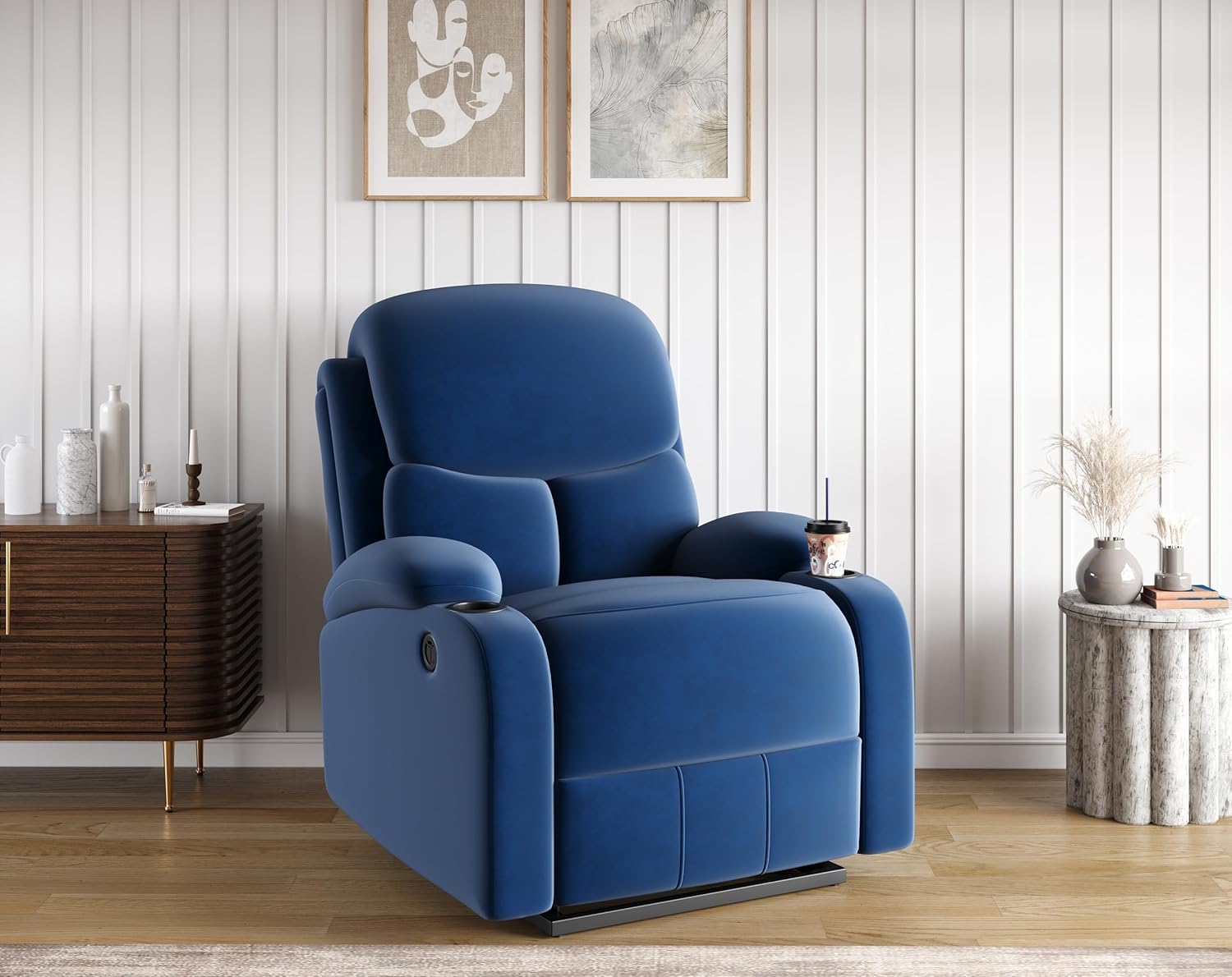 The Couch Cell One Seater Electric Recliner in Suede Velvet : Amazon.in ...