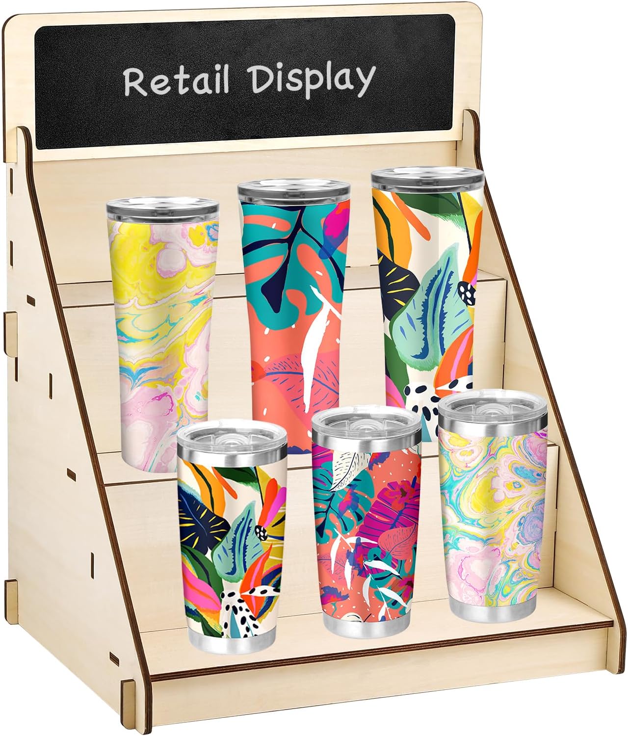 Amazon.com: 3-Tier Wooden Retail Table Display Stand with Inset ...