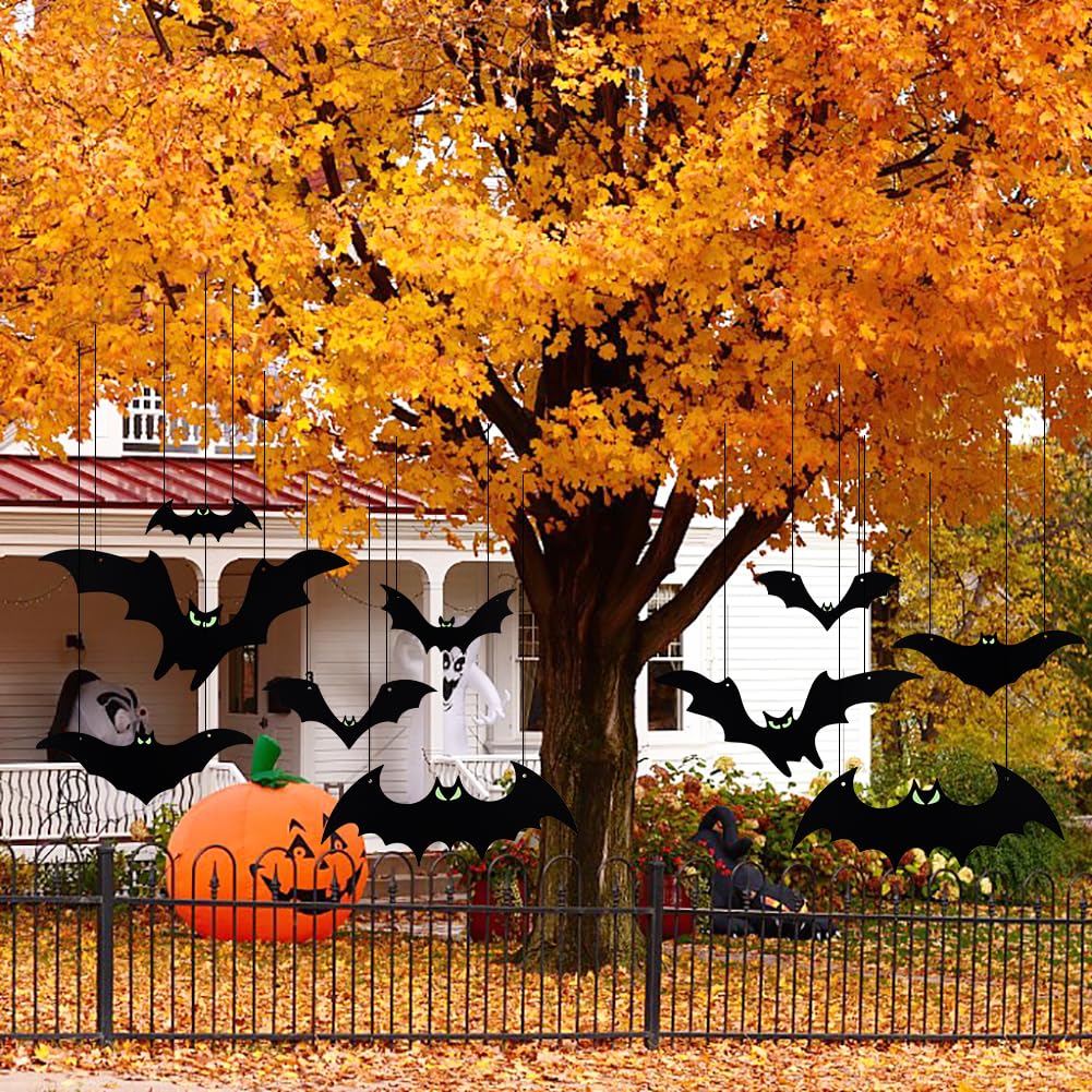 Snapklik.com : Hanging Bats Halloween Decorations Outdoor - 16 Pack ...