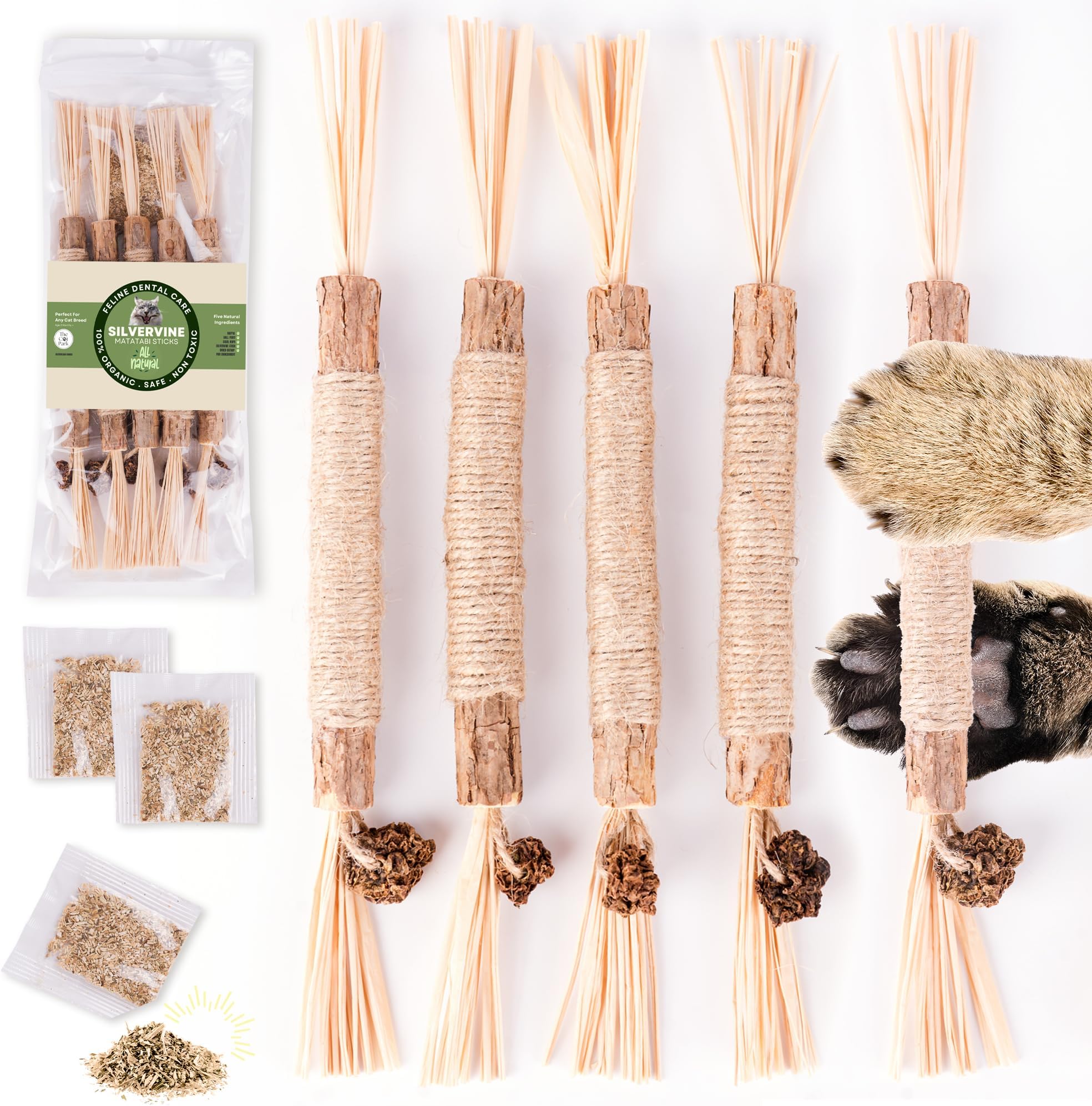 Amazon.com : The Cat Park Silvervine Sticks for Cats 5 Pcs, Natural ...