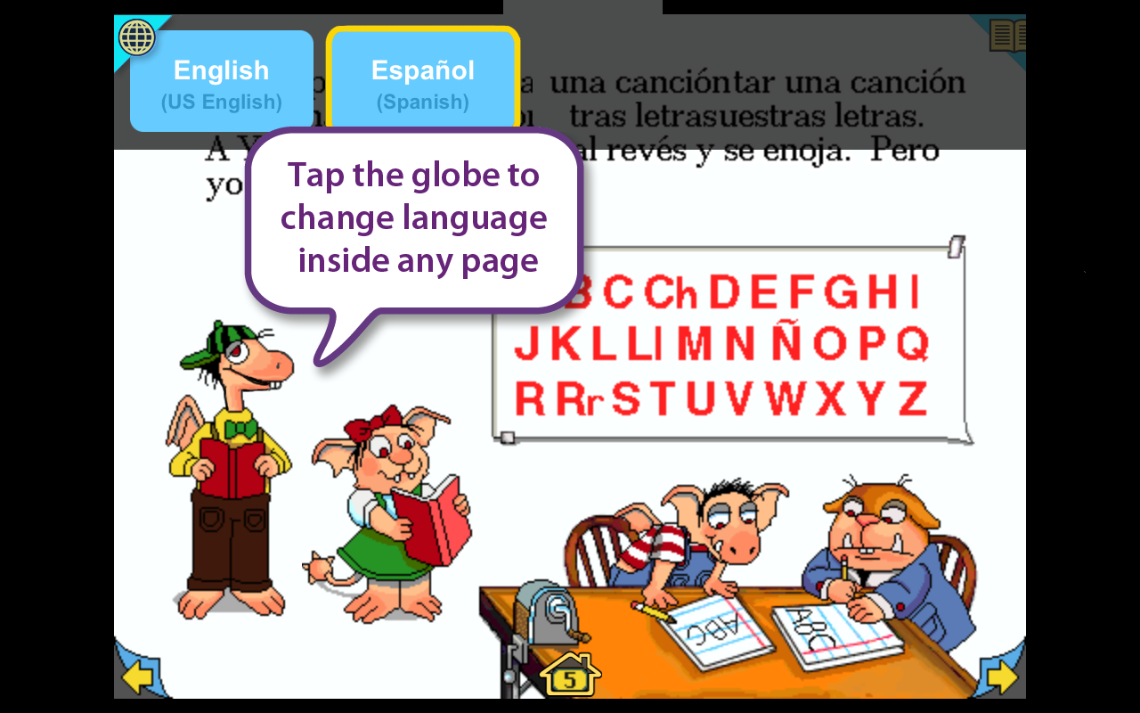 Little Monster At School - interactive storybook in English and Spanish ...