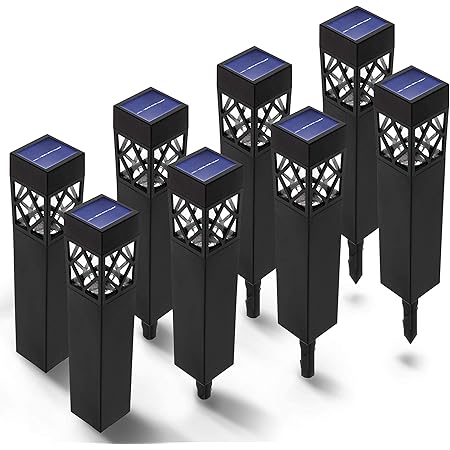 Home Zone Security 8 Pack Solar Outdoor Pathway LED Lights, Charging by ...