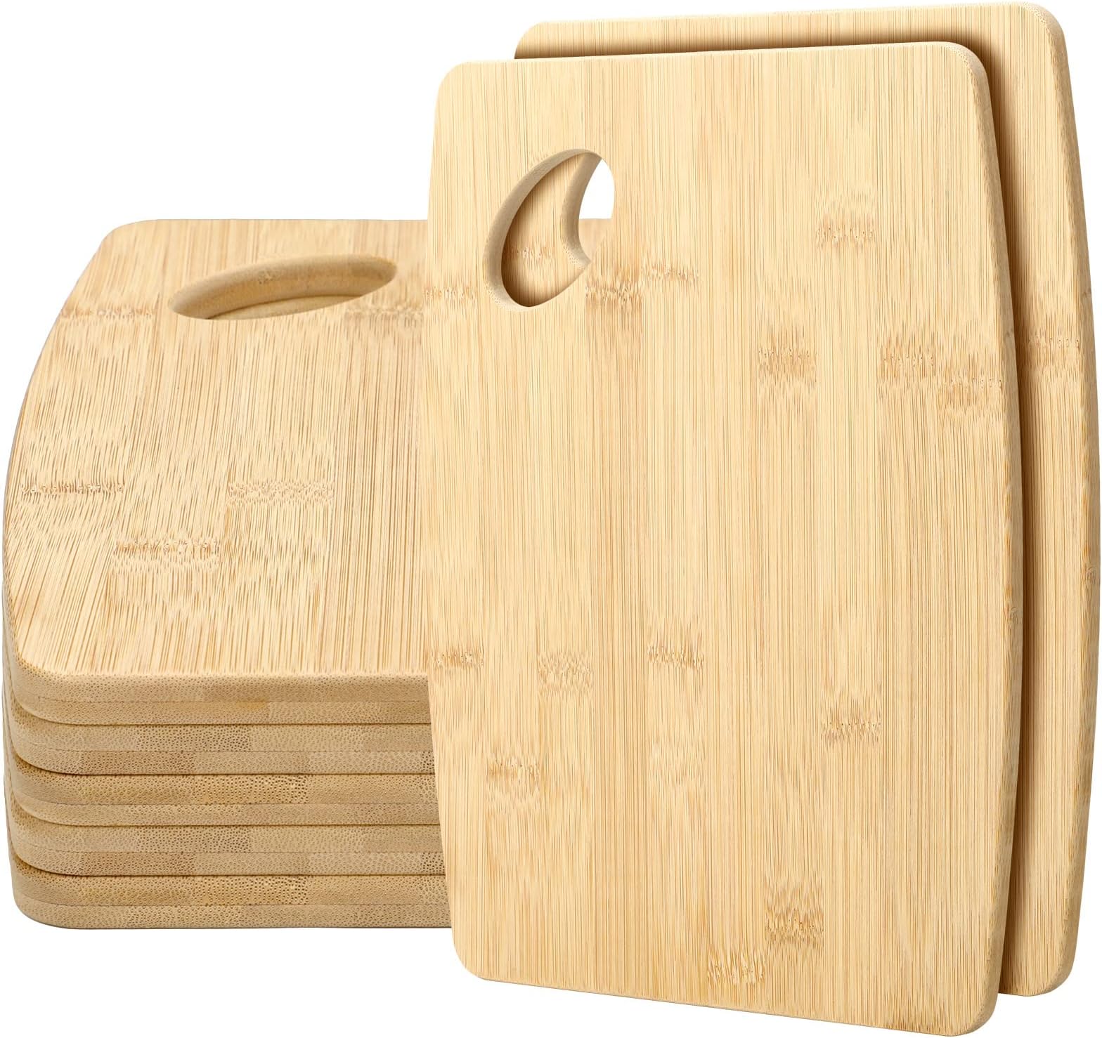 Amazon.com: Bamboo Cutting Board Set of 12 Wood Chopping Boards with ...