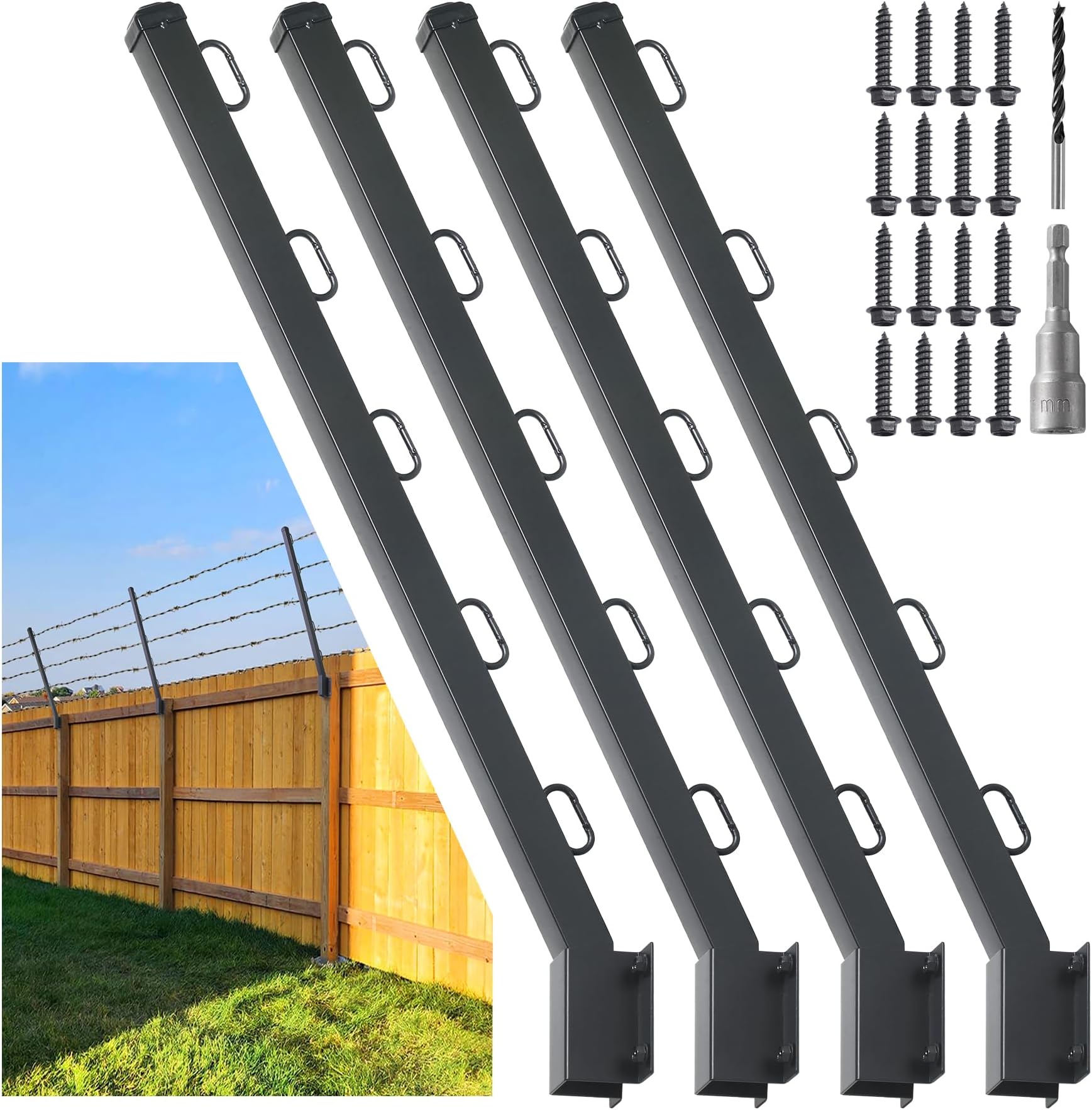 Amazon.com: 18 Pack Chain Link Fence Extension, 25.2'' Fence Extension ...