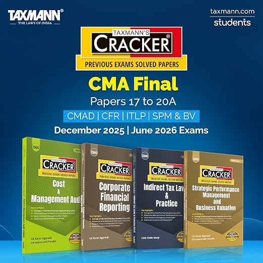 Buy Taxmann’s CRACKER COMBO for CMA Final | December 2025/June 2026 ...
