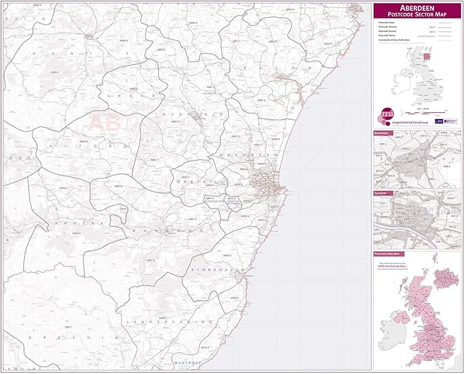 Aberdeen Postcode Sector Map (Paper) : Amazon.co.uk: Stationery & Office Supplies