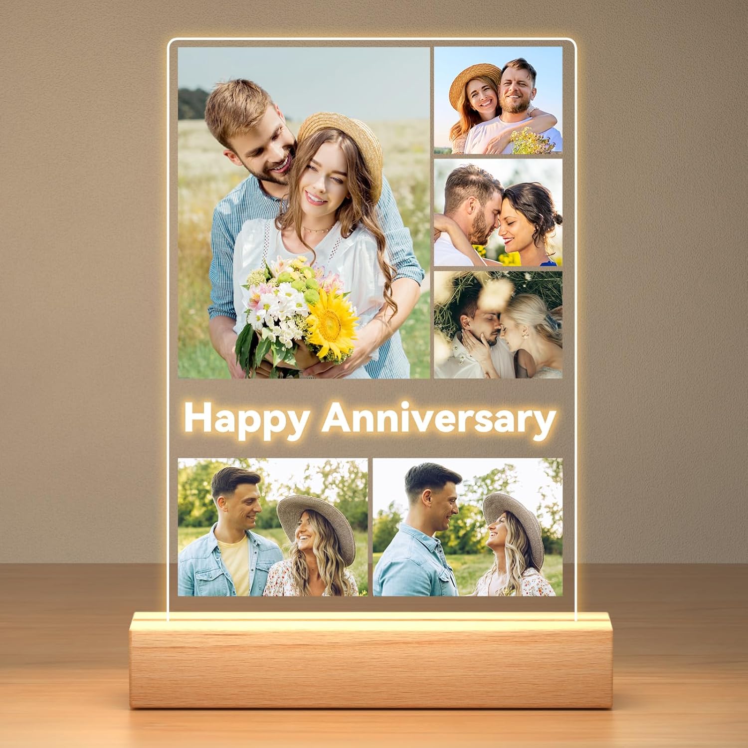 Personalised Photo Frame with Photo, Custom Picture Frames with Night ...