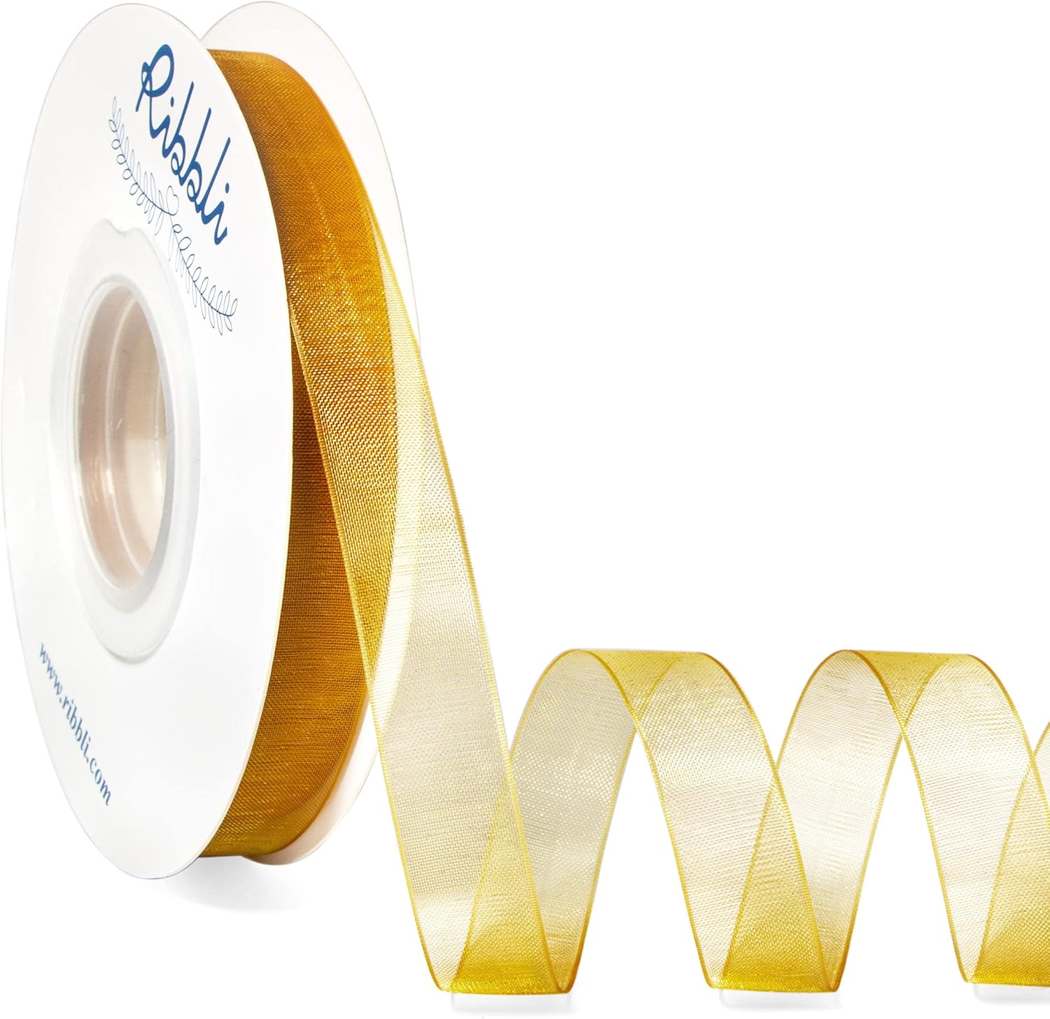 Amazon.com: Ribbli Pale Gold Organza Ribbon,1/2 Inches x Continuous 50 ...