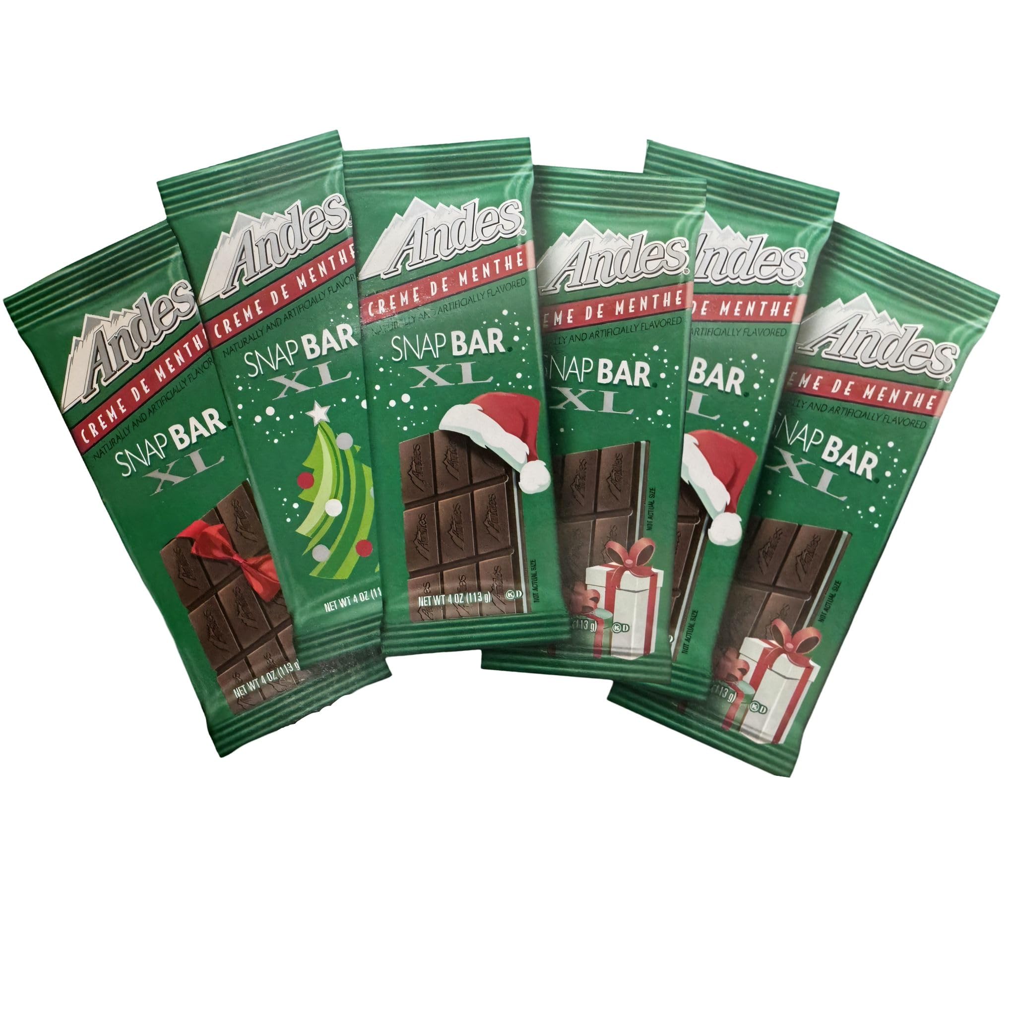 Snapklik.com : ANDESS Mints Creme De Menthe Snap Bar Xl Chocolate 4 Oz. Bar