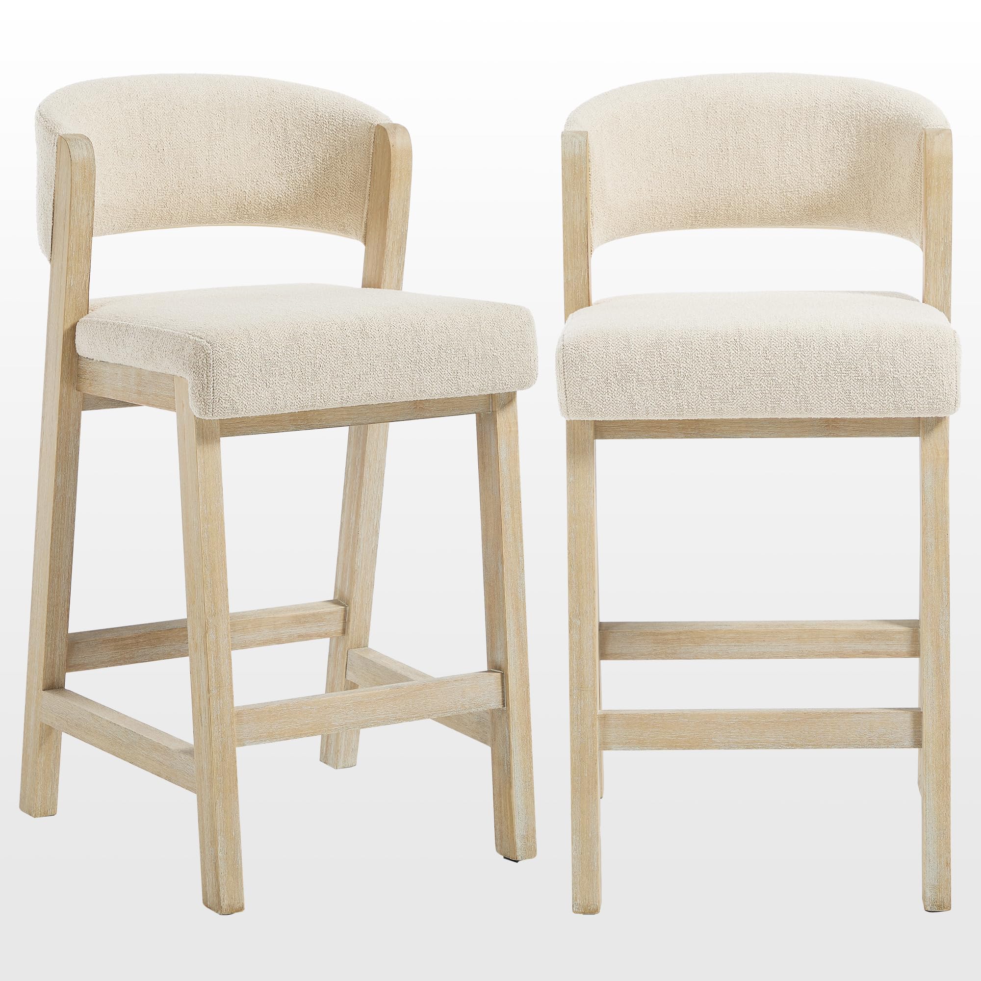 Snapklik.com : Zesthouse Wooden Counter Height Stools Set Of 2, Mid ...