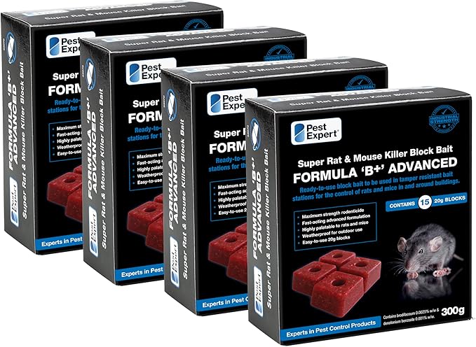 Pest Expert Advanced Rat & Mouse Poisoning Bait Blocks (1.2kg ...