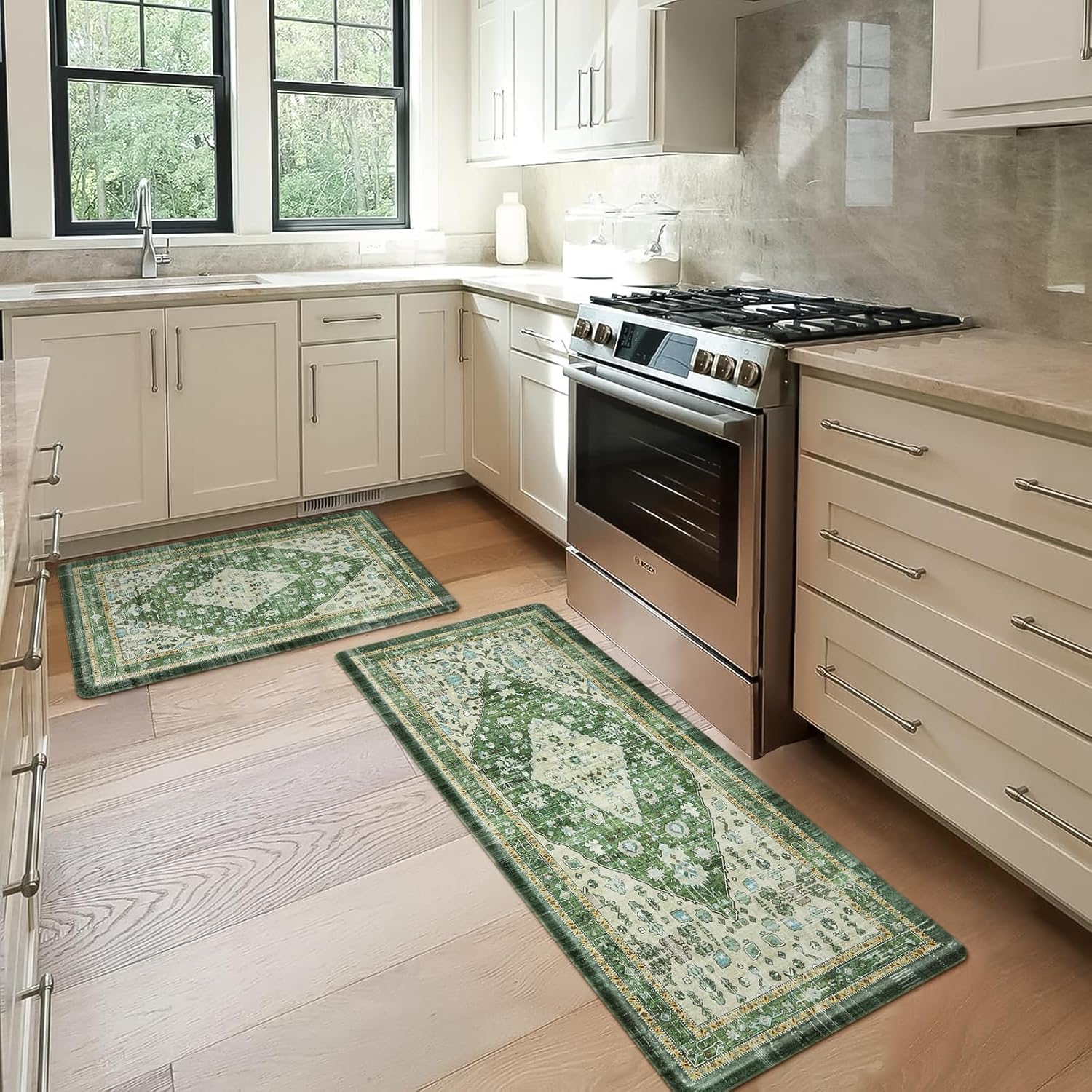 Amazon.com: Collive Boho Kitchen Mat, Cushioned Anti Fatigue Kitchen ...