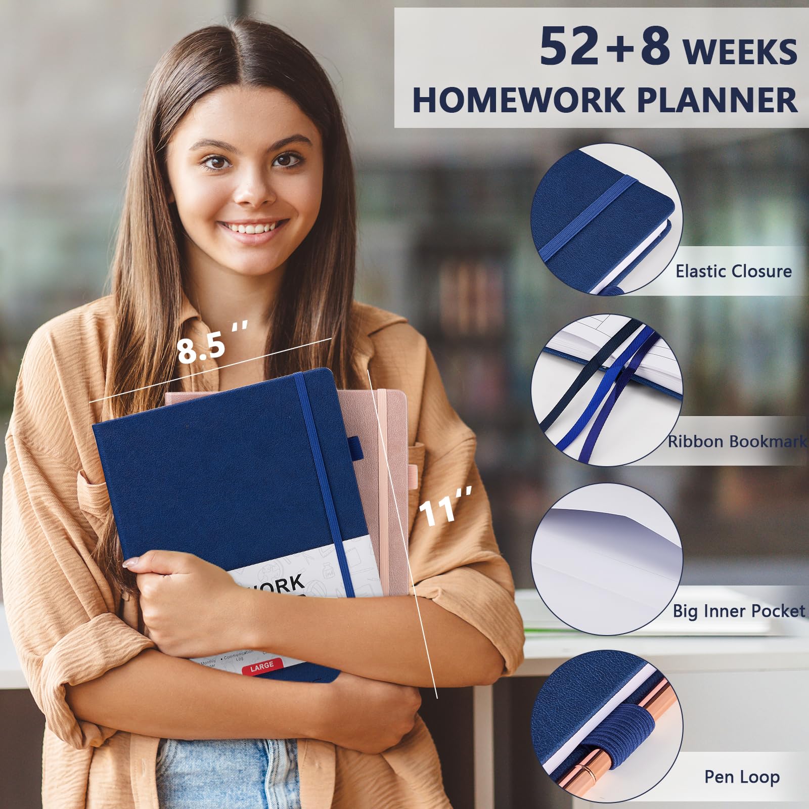 Snapklik.com : JUBTIC Homework Planner, Student Planner For 2024 2025 ...