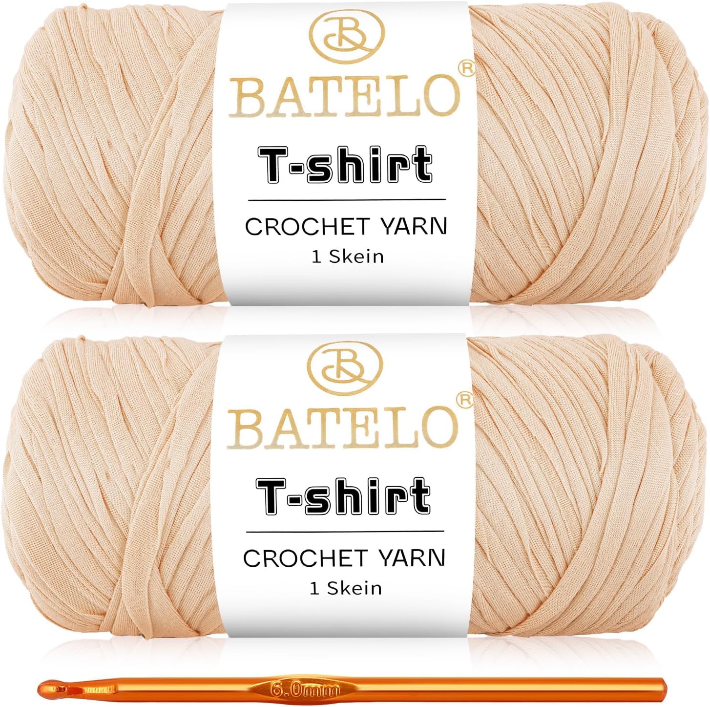 Amazon.com: BATELO 2 Pack Crochet T-Shirt Yarn - High Elastic Thick ...