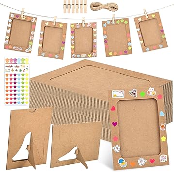 Amazon.com - Kraft Paper Photo Frame 4x6-140Pcs Kraft Paper Photo ...