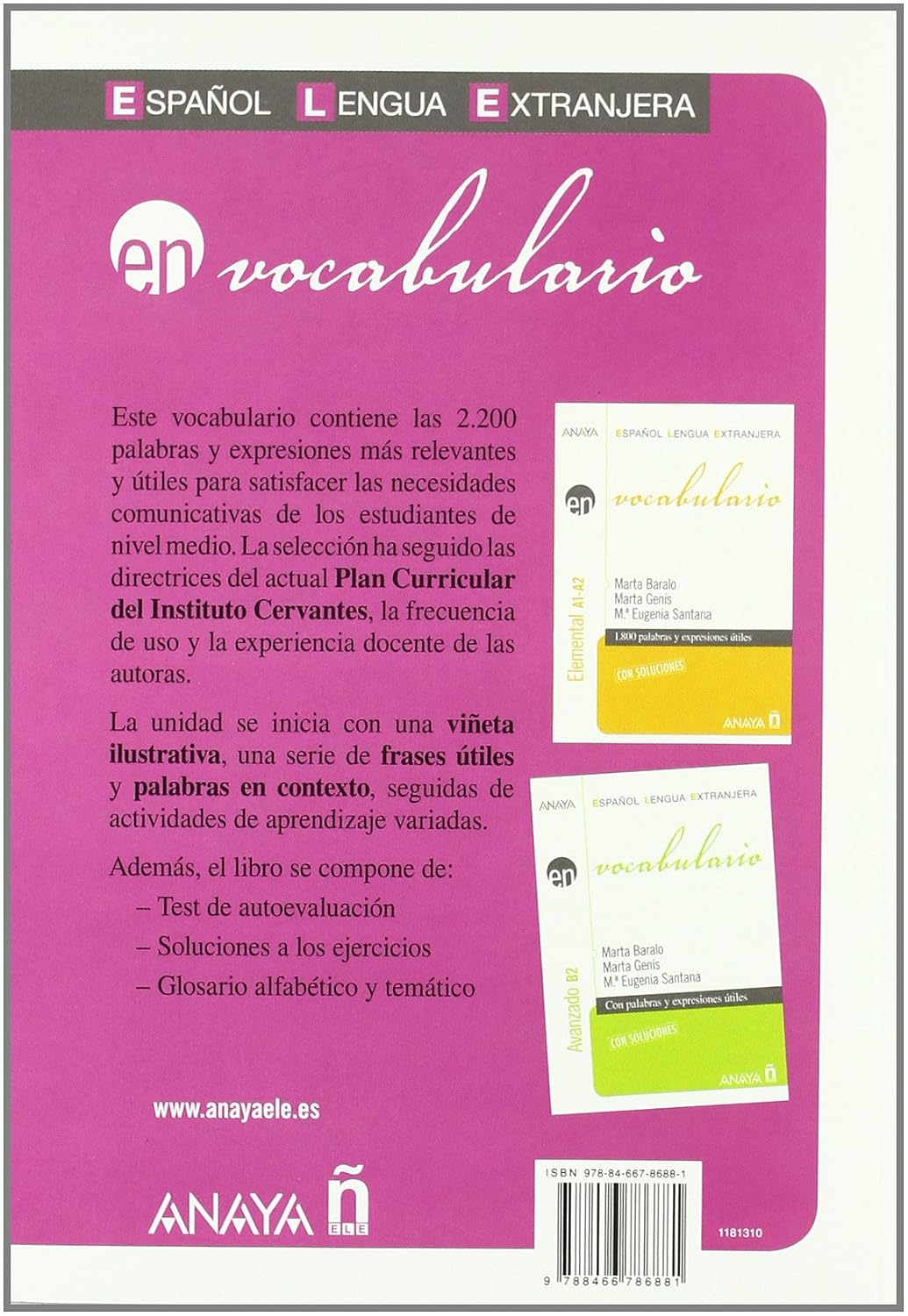Vocabulario / Vocabulary: Nivel medio B1/ Intermediate Level B1 ...